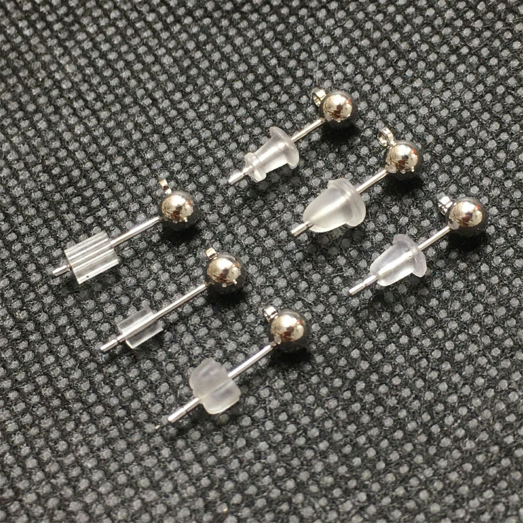 100 Pcs Various Silicone Bullet Ear Nuts, Saucer Earstud Earring Backs ...