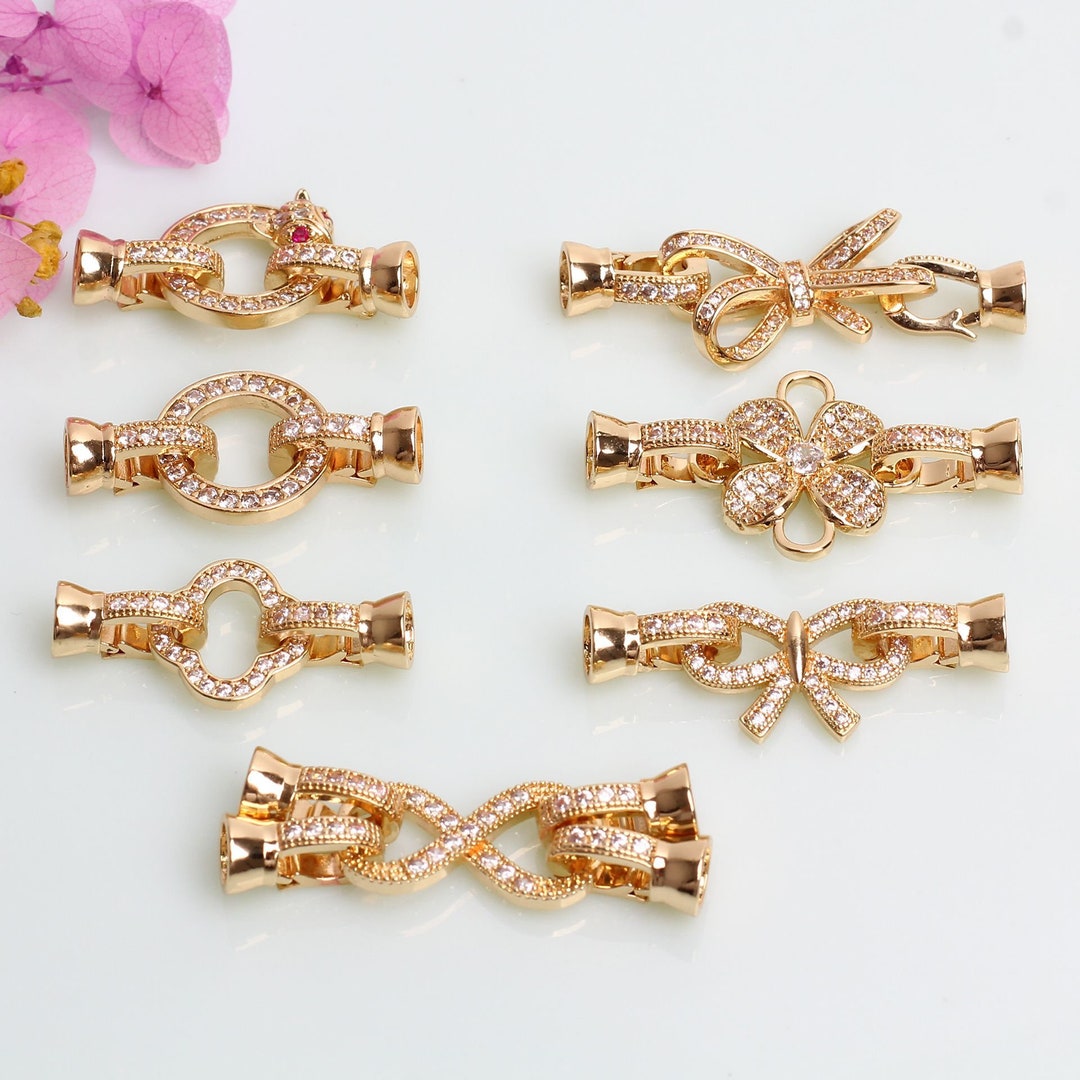 CZ Round Circle Clasp, Infinity Floral Charm Buckles, Fox Circle ...