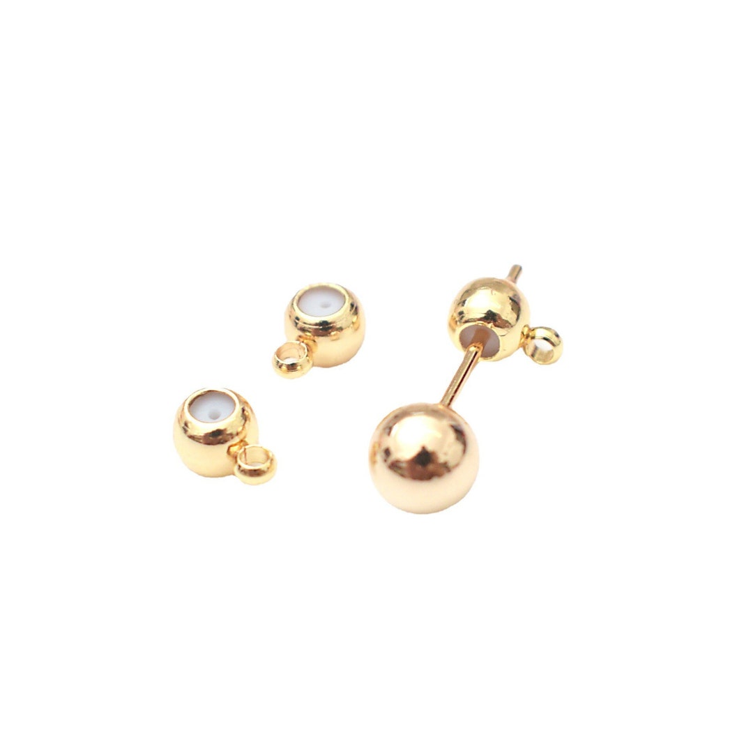 50 Pcs Polish Round Ball Positioning Bead With Loop, Jewelry Making ...