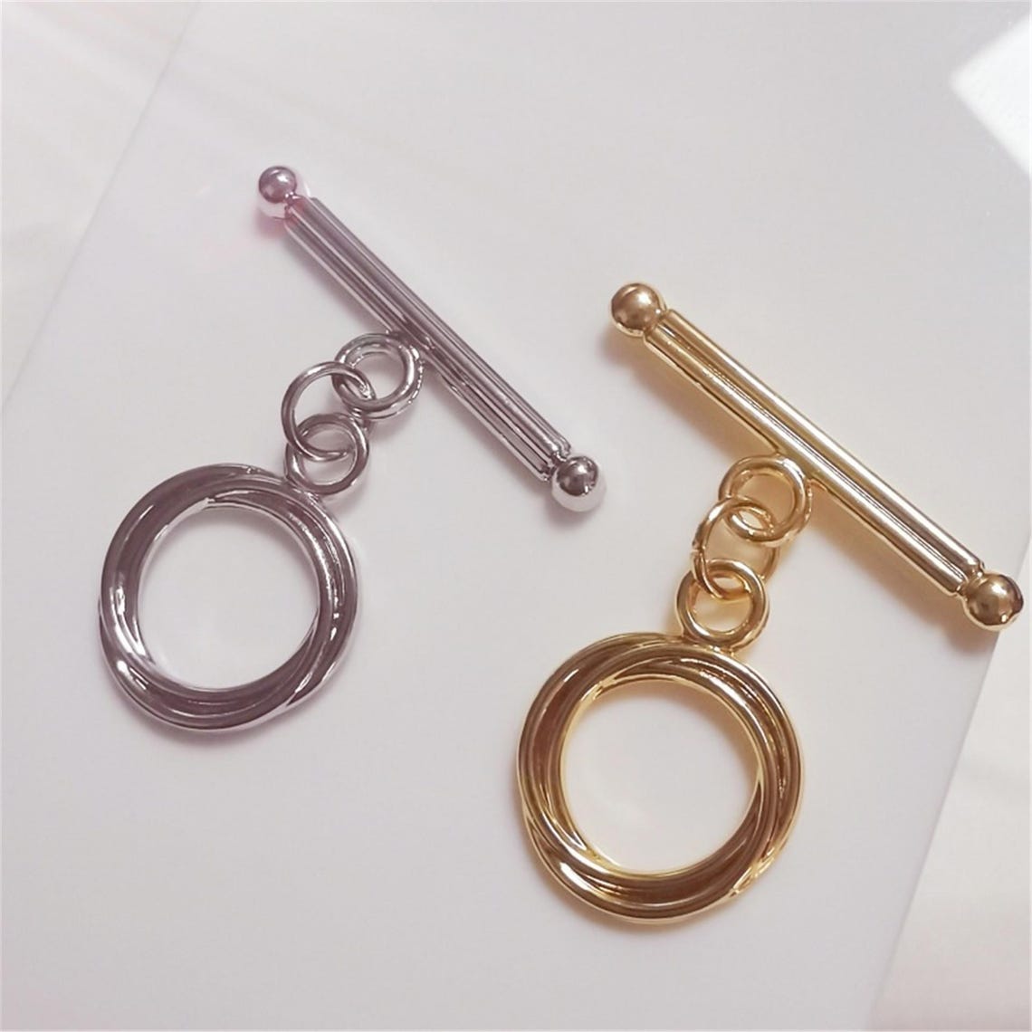 10 Sets OT Clasp, Carved Round Circle and Stick Set, Twined Buckle ...