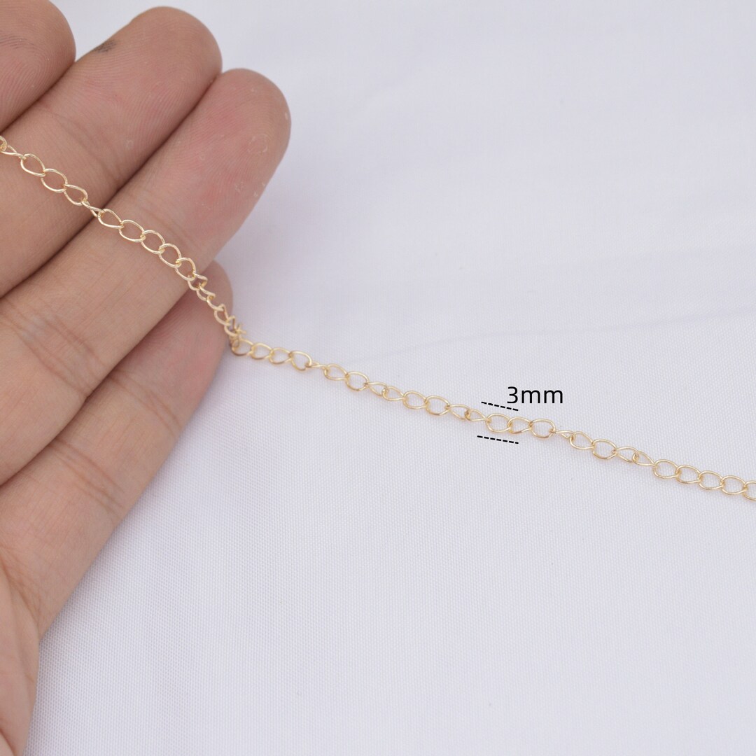 Polish Curved Oval Link Cable Chain, Extended Chain Source Material ...