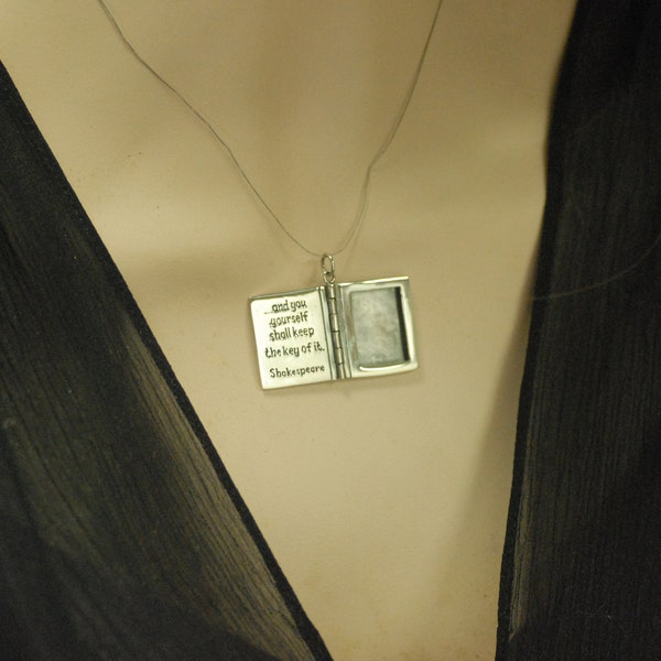 Silver Book Locket - Etsy