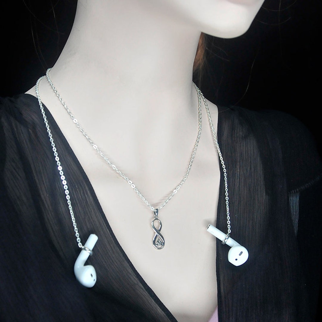 AirPod Pro and AirPod Holder Necklace: SOLID Sterling Silver Infinity ...