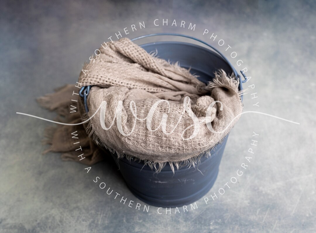Blue Bucket Newborn Digital Backdrop | - Etsy