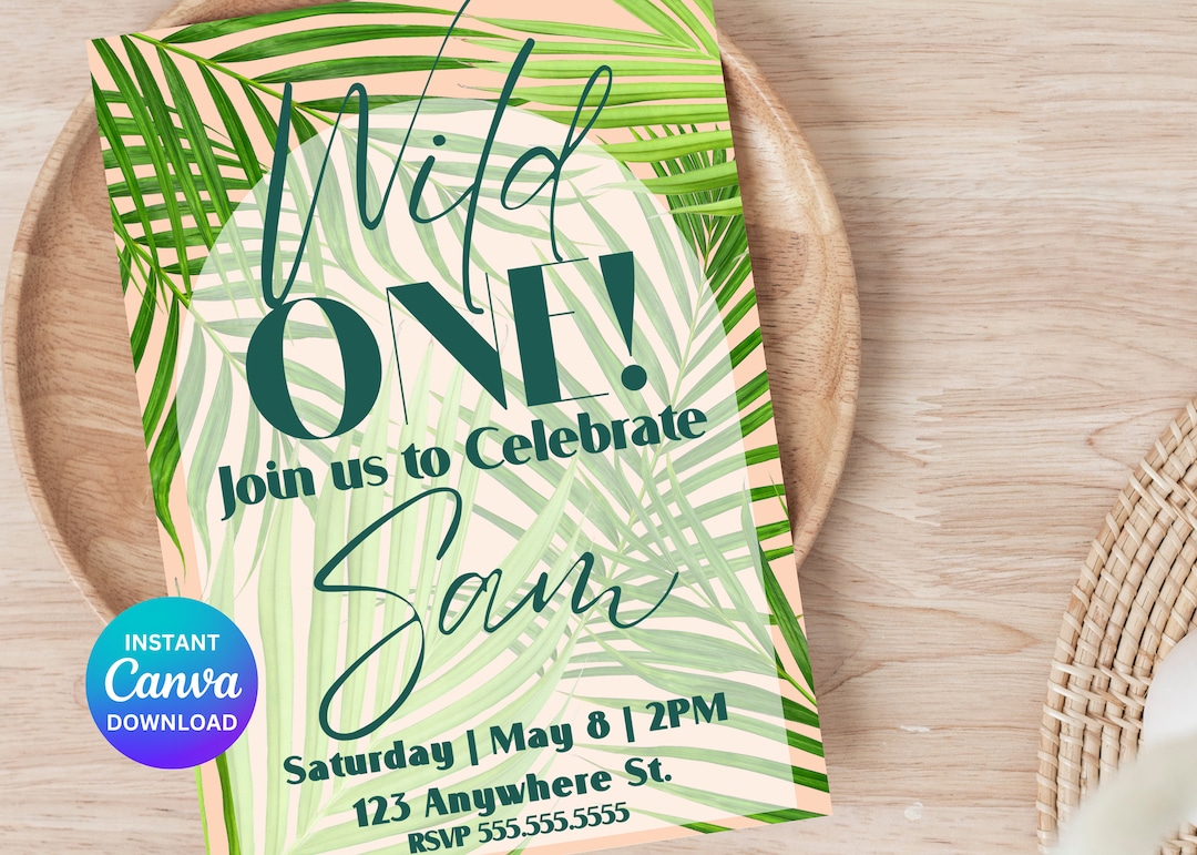 Wild One Editable Invitation Digital Download - Etsy