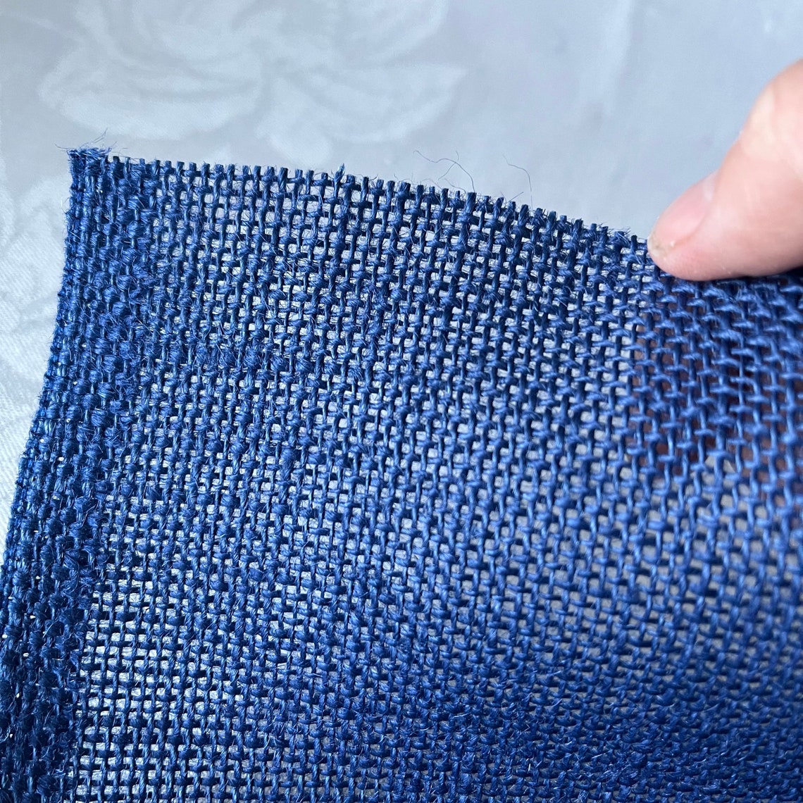 Stunning Blue Jute/burlap. Vintage From the 1970's. Unused Fabric ...