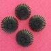 4 Vintage Thread Work Buttons. Black Plastic With Gold Painted ...