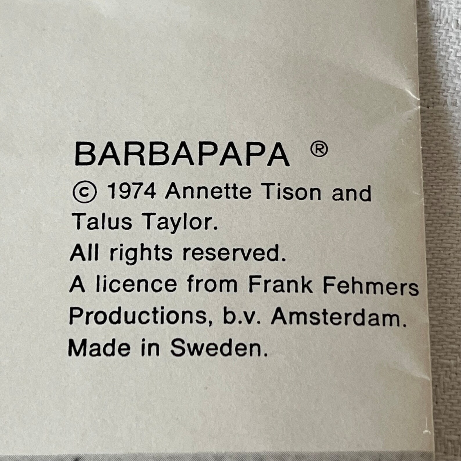 BARBAPAPA Charm Pack/sewing Kit. Make a Cute Wall Hanging. Talus Taylor ...