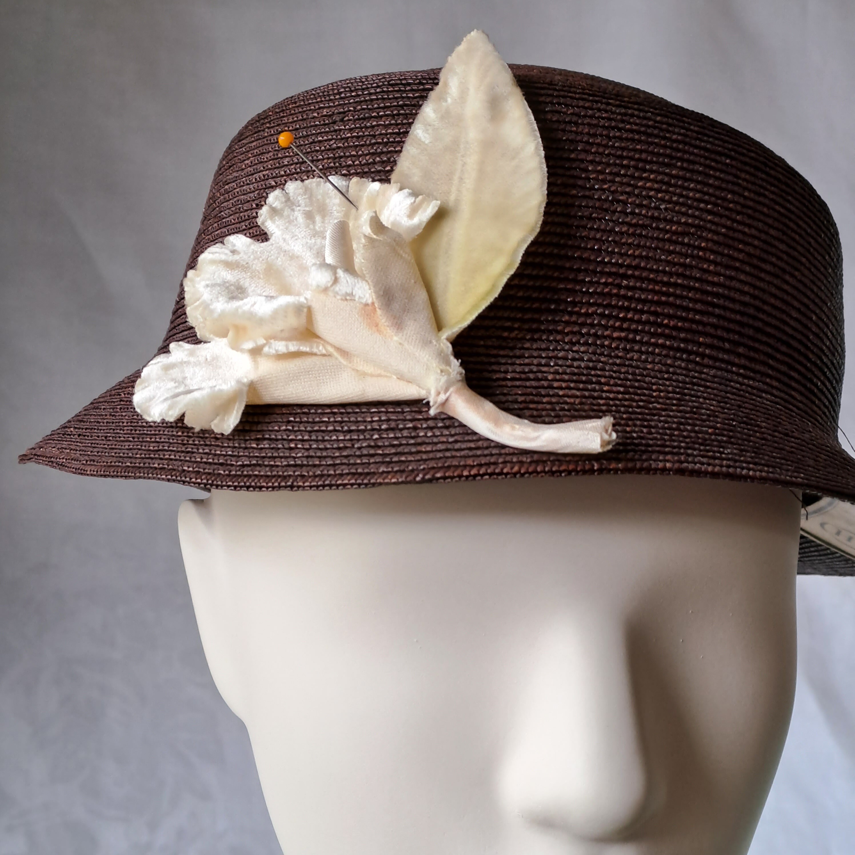 2 Hat Trims or Millinery Flowers. Set From the 1960-70's. Both Handmade ...