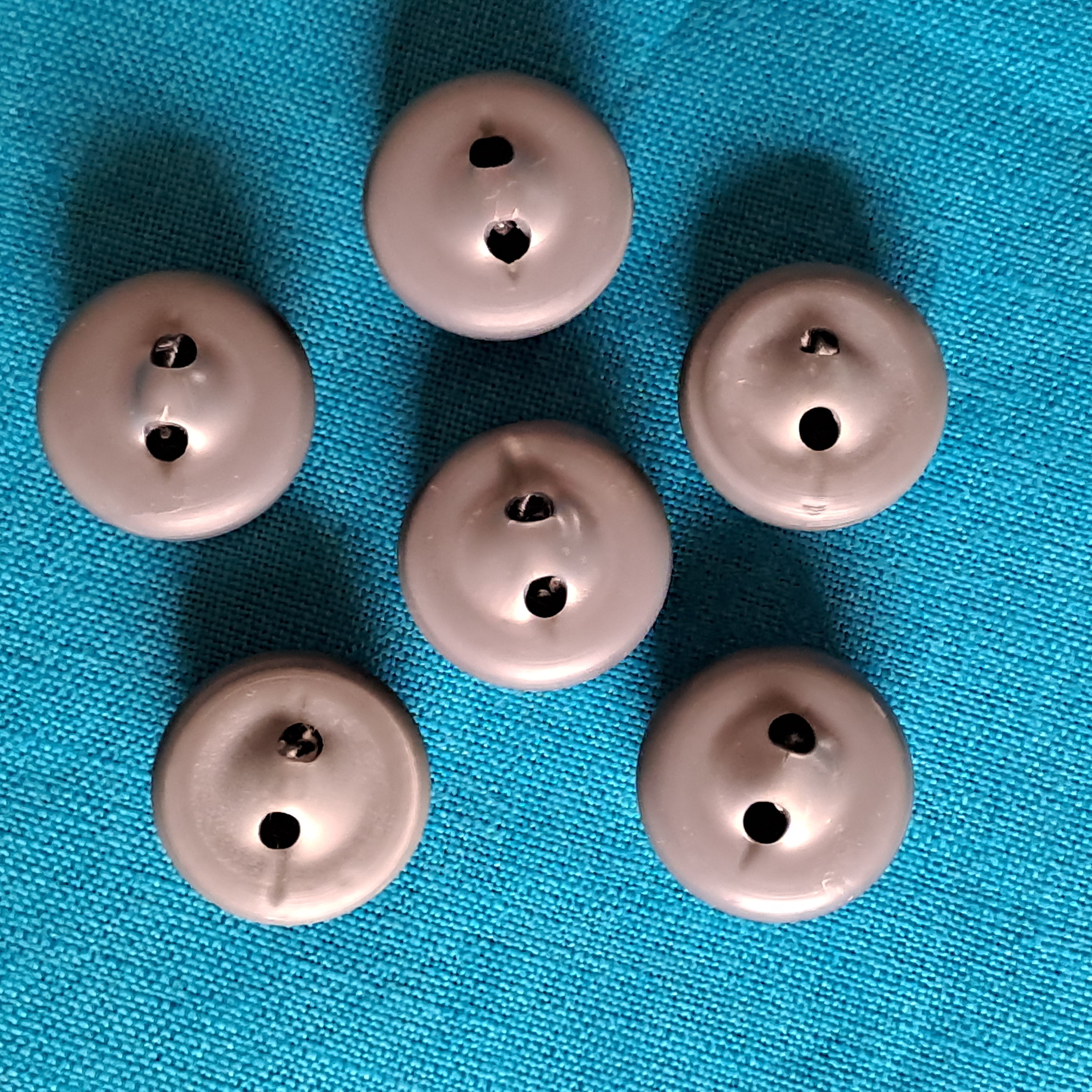 6 Silk Thread and Plastic Vintage Gray Buttons. Never Used. Extra Large ...