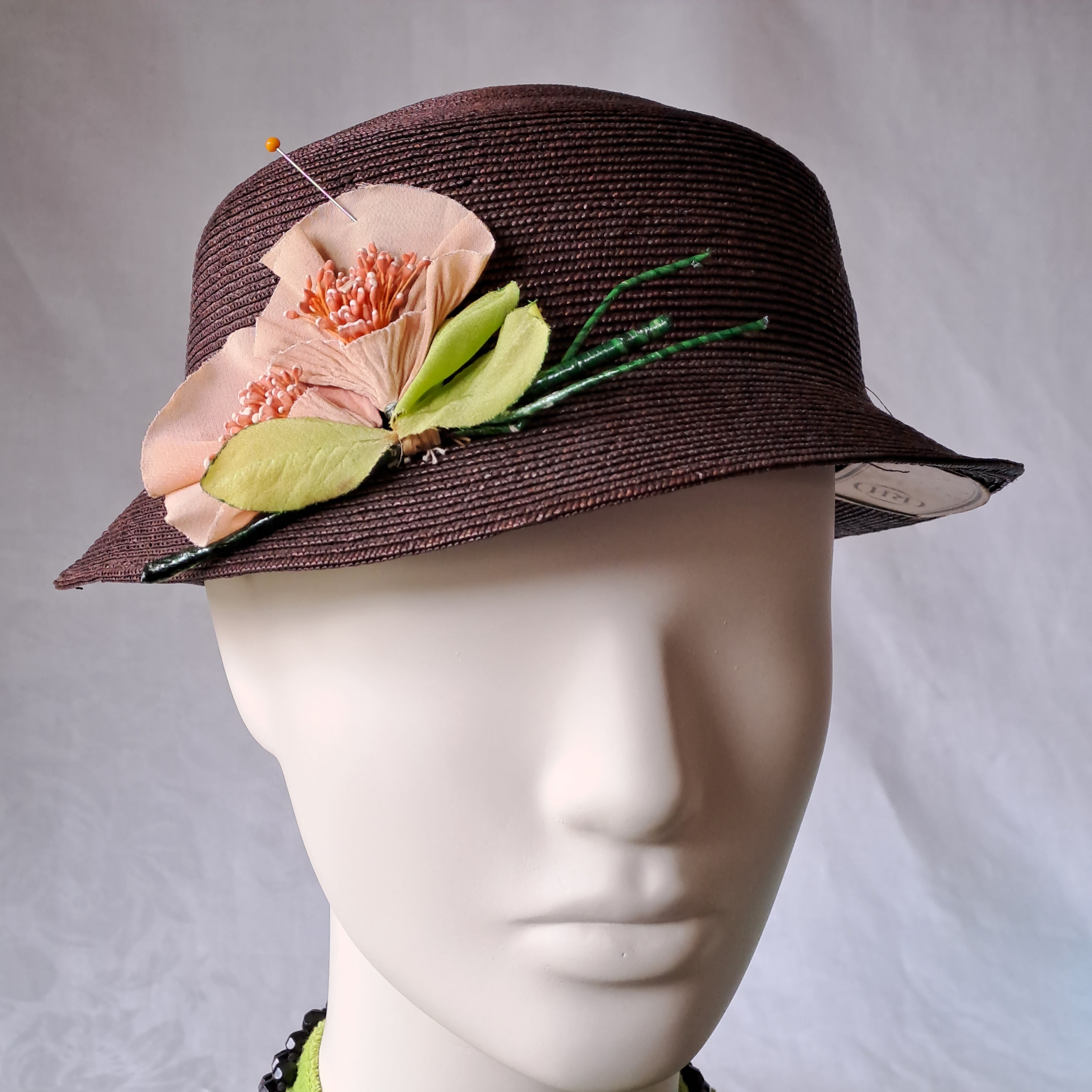 2 Hat Trims or Millinery Flowers. Set From the 1960-70's. Both Handmade ...