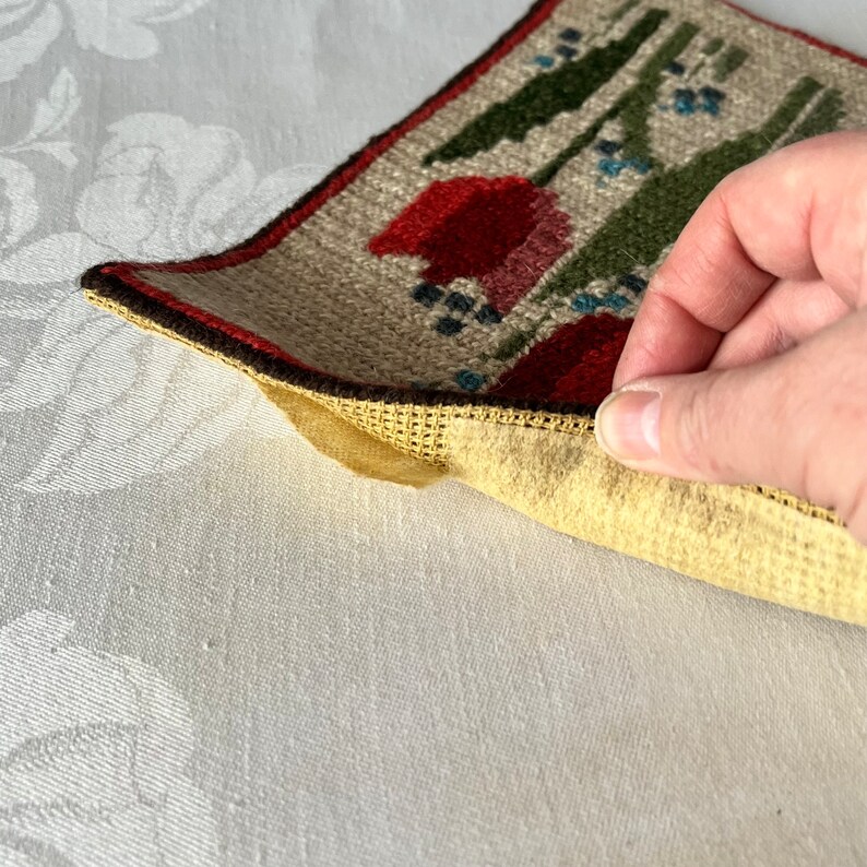 DIY Piece of Long Armed Cross-stitch Embroidery. Wool Yarn on Aida ...