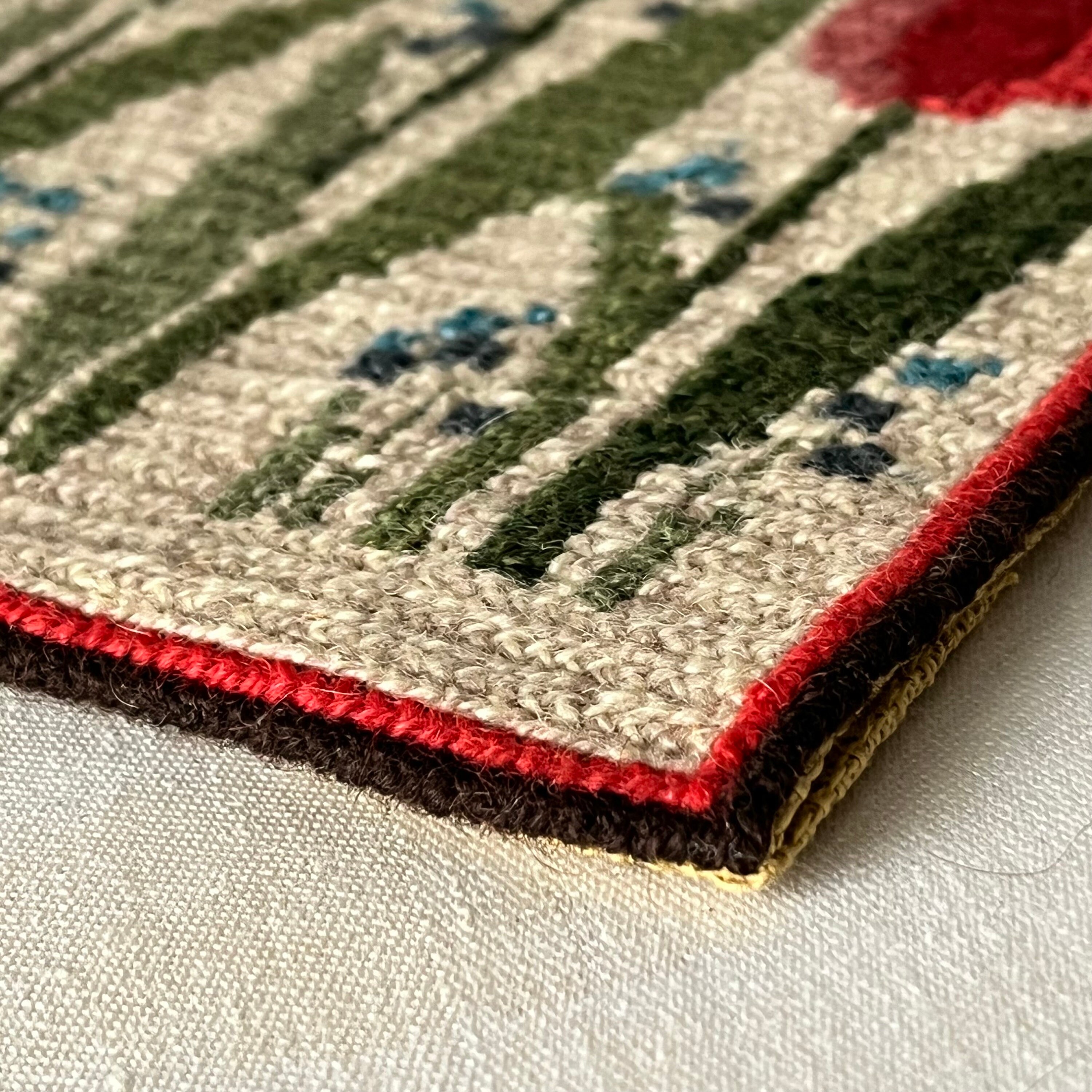 DIY Piece of Long Armed Cross-stitch Embroidery. Wool Yarn on Aida ...