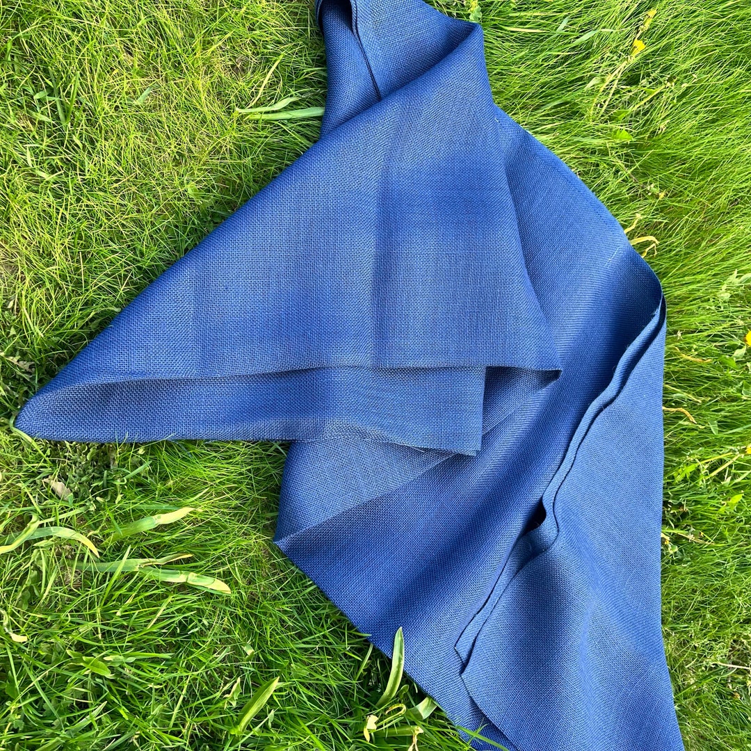 Stunning Blue Jute/burlap. Vintage From the 1970's. Unused Fabric ...