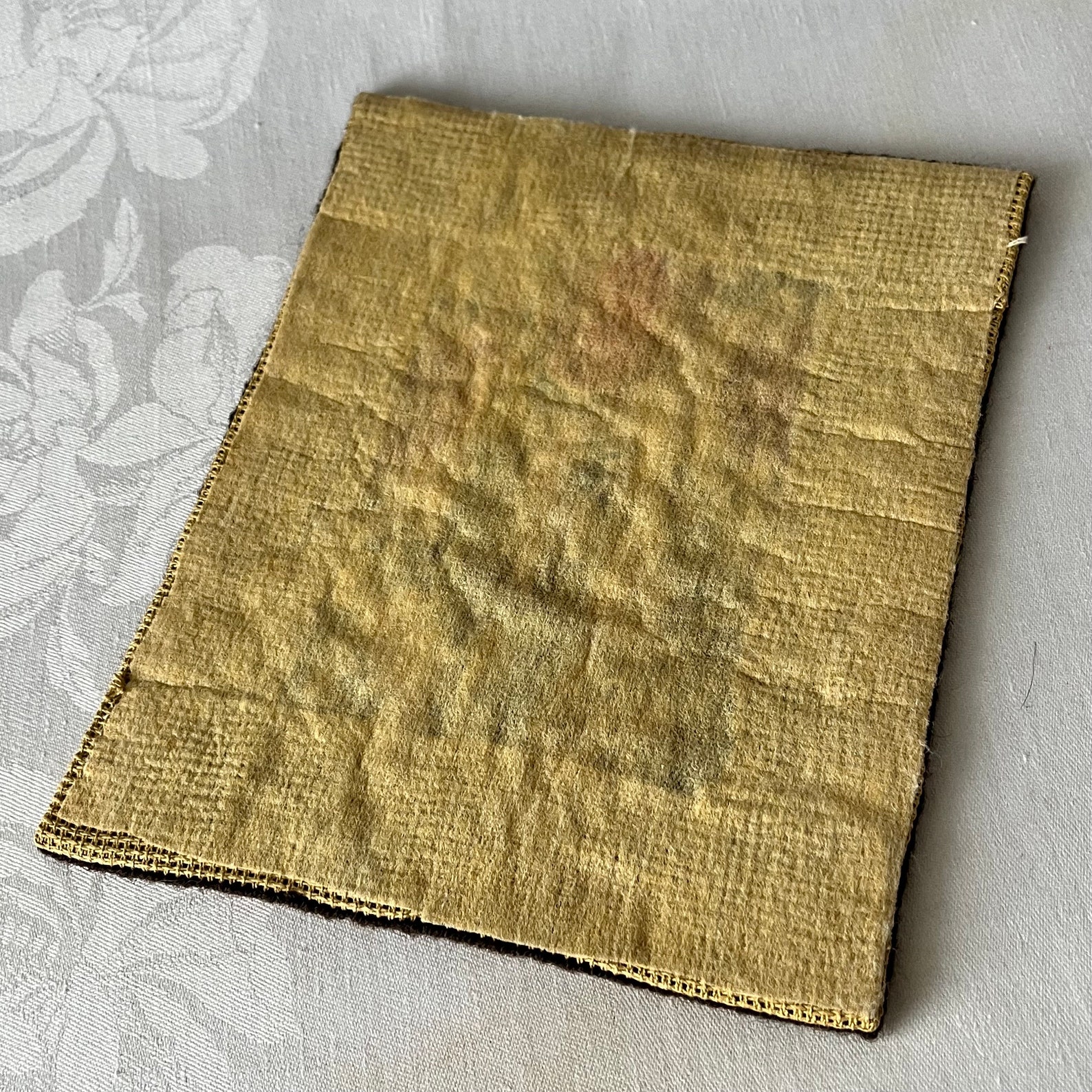 DIY Piece of Long Armed Cross-stitch Embroidery. Wool Yarn on Aida ...