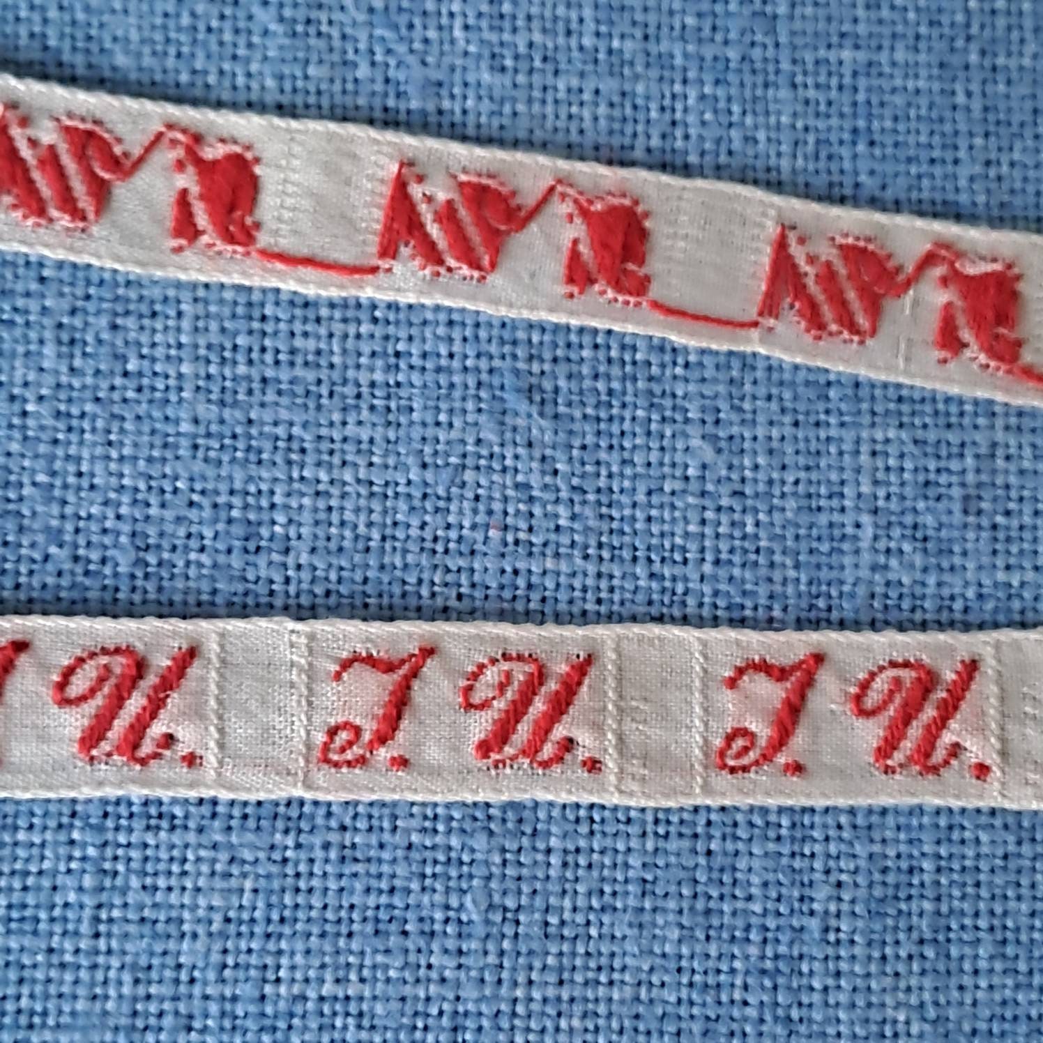 I.U Old Weaved French Laundry Label Ribbons. for Marking Your ...