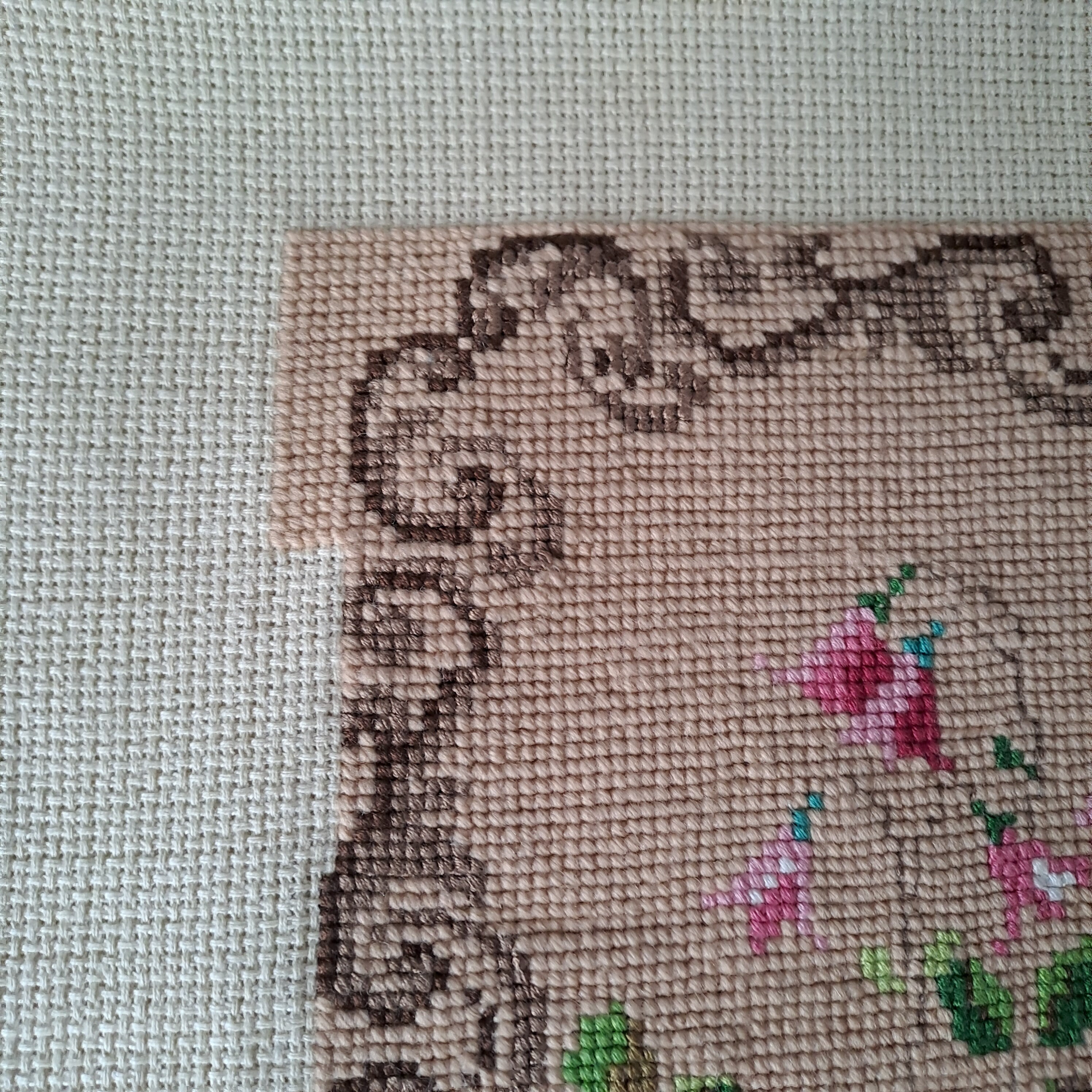 Linnea Flowers on a DIY Piece of Cross-stitch Embroidery. - Etsy