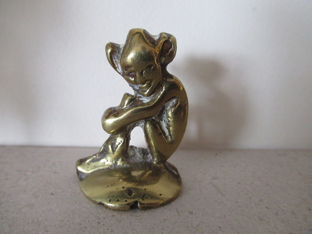 Vintage Lucky Pixie Piskey Brass Ornament Figurine - Etsy