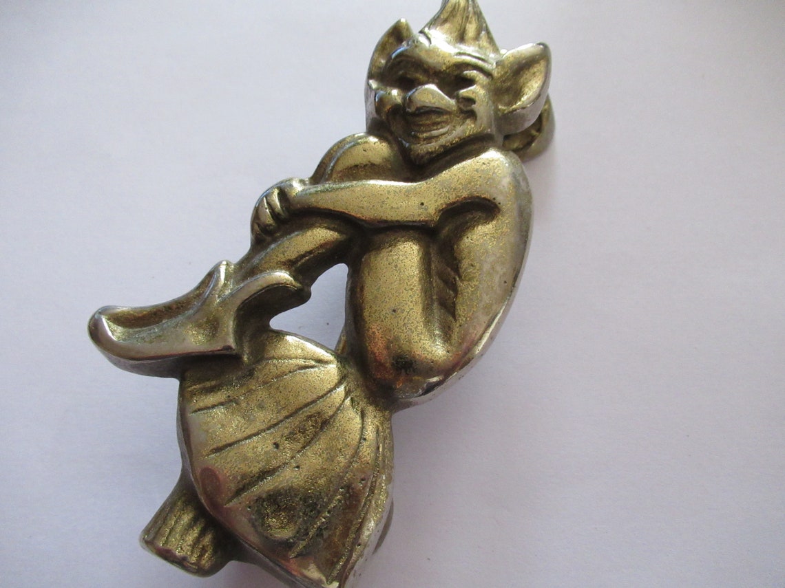 Vintage Brass Lucky Pixie Elf Imp Folklore Door Knocker - Etsy UK