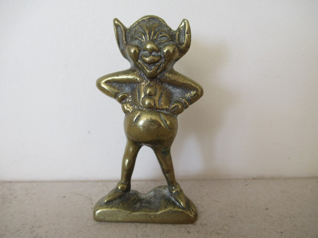 Vintage Cheeky Lucky Pixie Imp Brass Ornament Decor Pagan Gift - Etsy