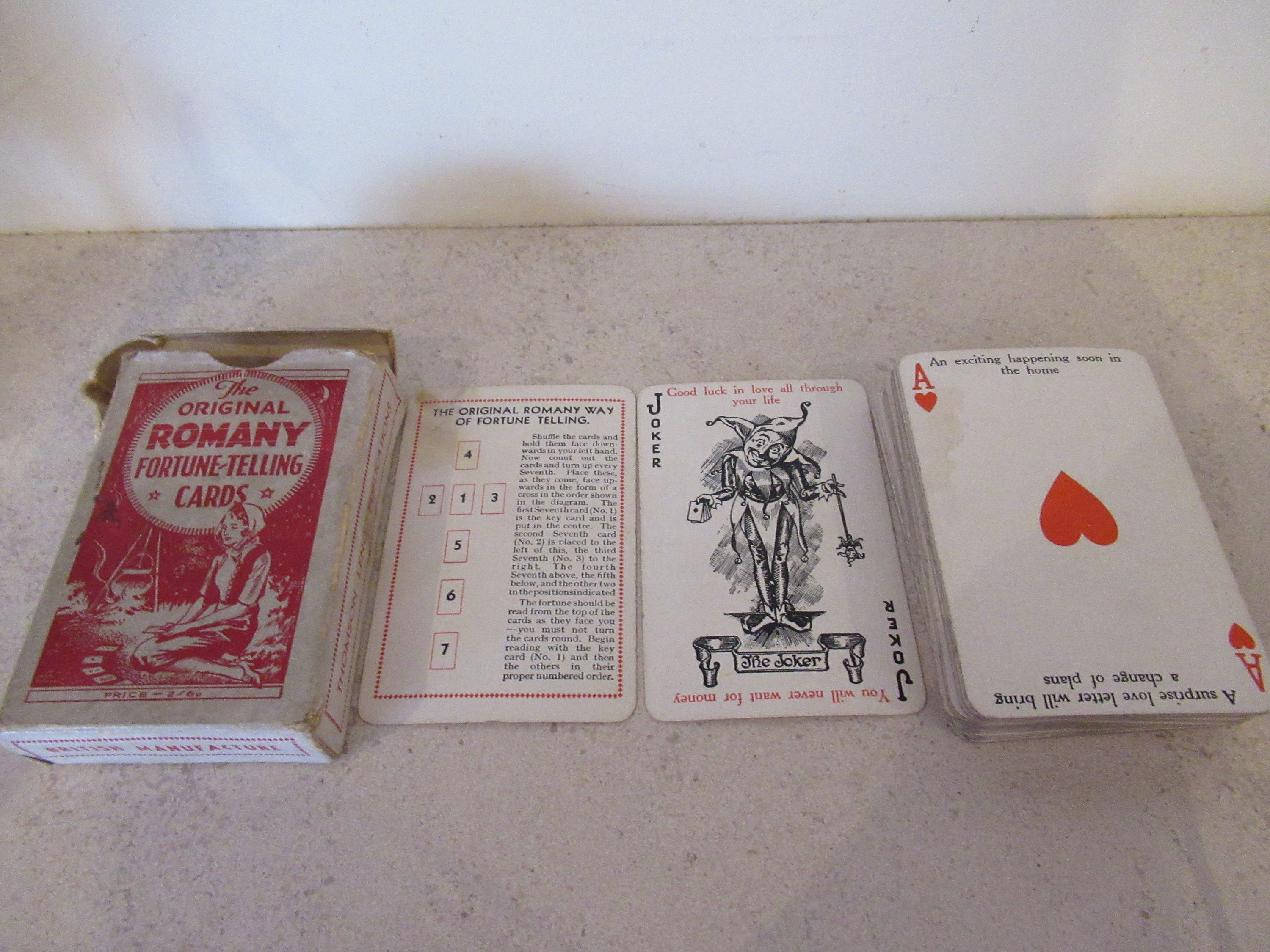 Vintage Original Romany Fortune Telling Cards Rare Red Deck | Etsy