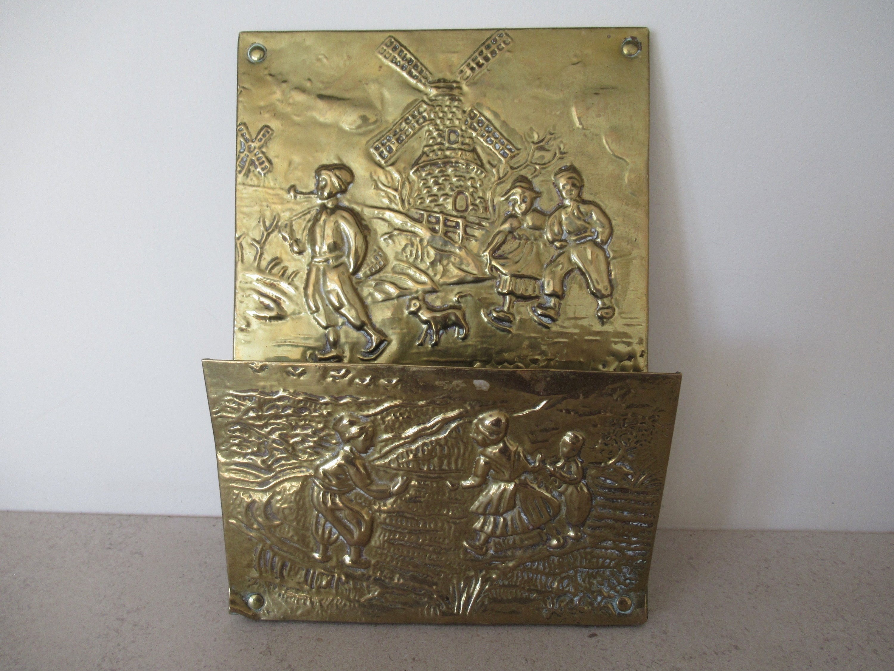 Vintage Brass Wall Hanging Letter Rack Wall Plaque Dutch - Etsy