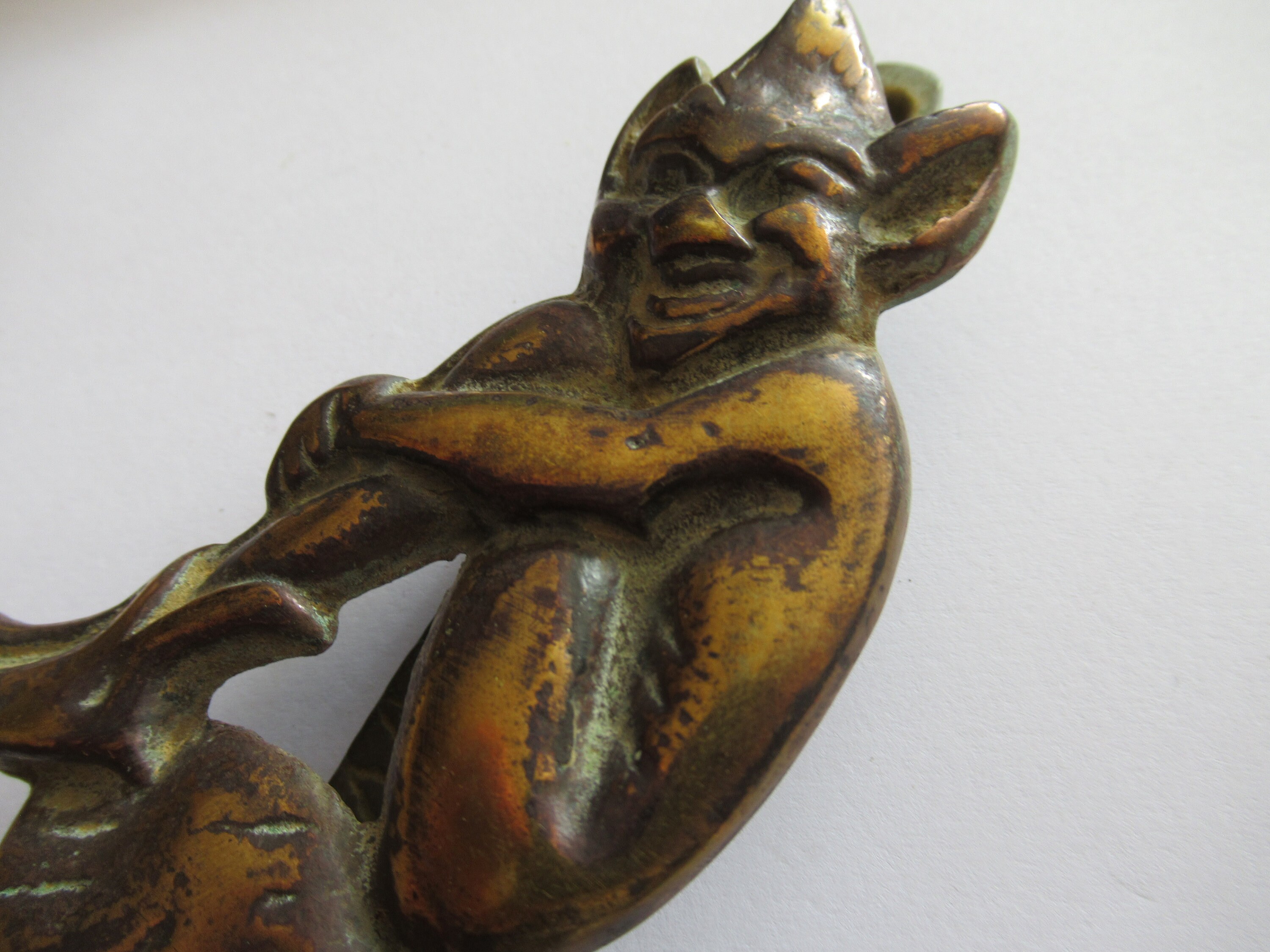 Vintage Brass Lucky Pixie Elf Imp Folklore Door Knocker - Etsy
