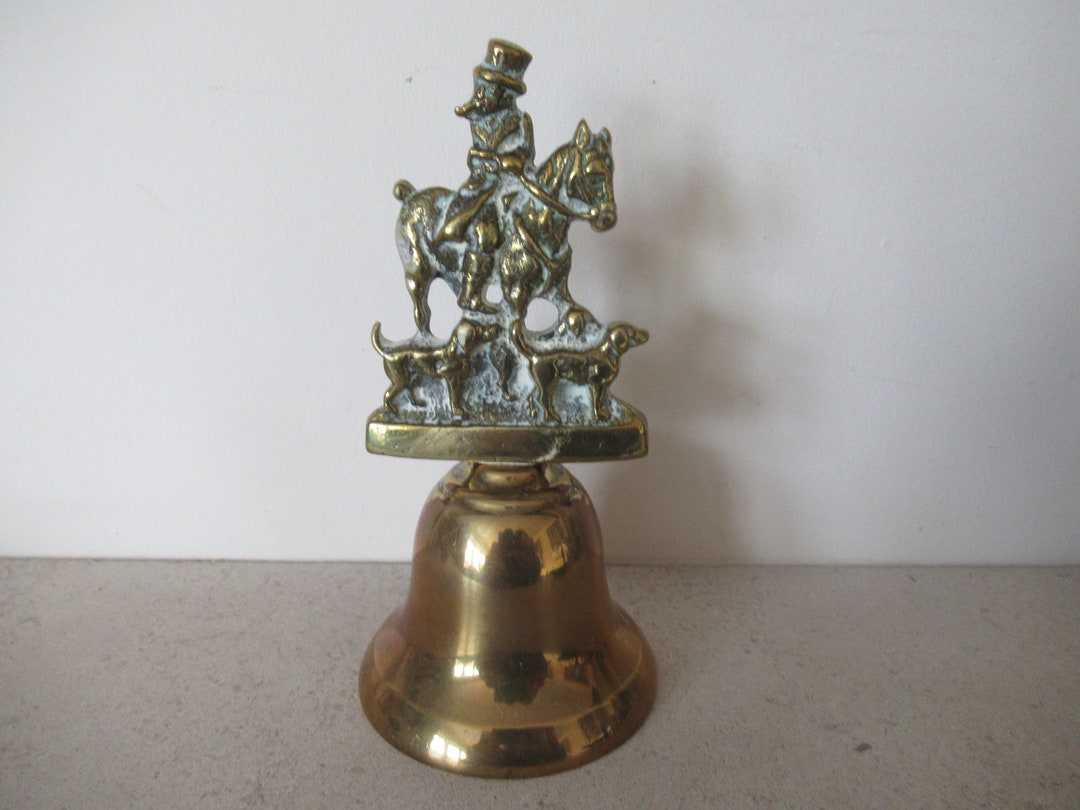 Vintage John Peel Huntsman Brass Hand Bell Hunting Scene Bell Fox ...