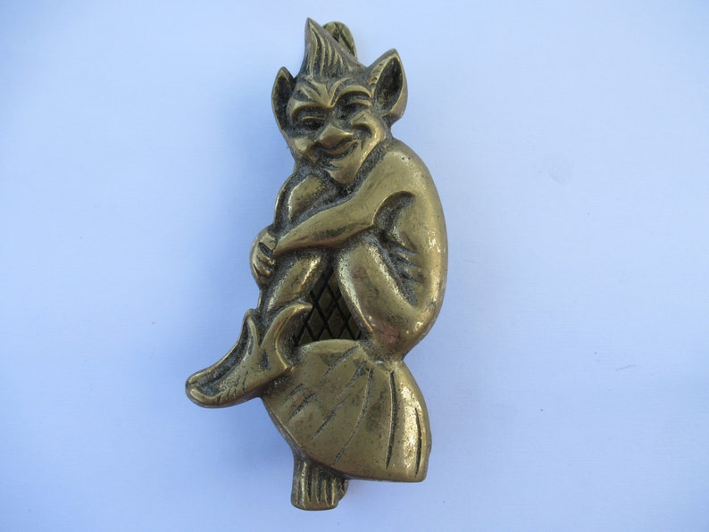 Vintage Brass Lucky Pixie Elf Imp Folklore Door Knocker - Etsy