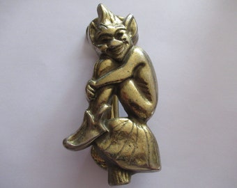 Vintage Brass Widdecombe Pixie Door Knocker, Brass Door Knocker, Pagan ...