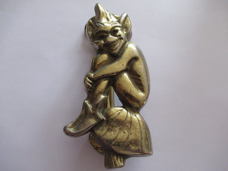 Vintage Brass Lucky Pixie Elf Imp Folklore Door Knocker - Etsy UK