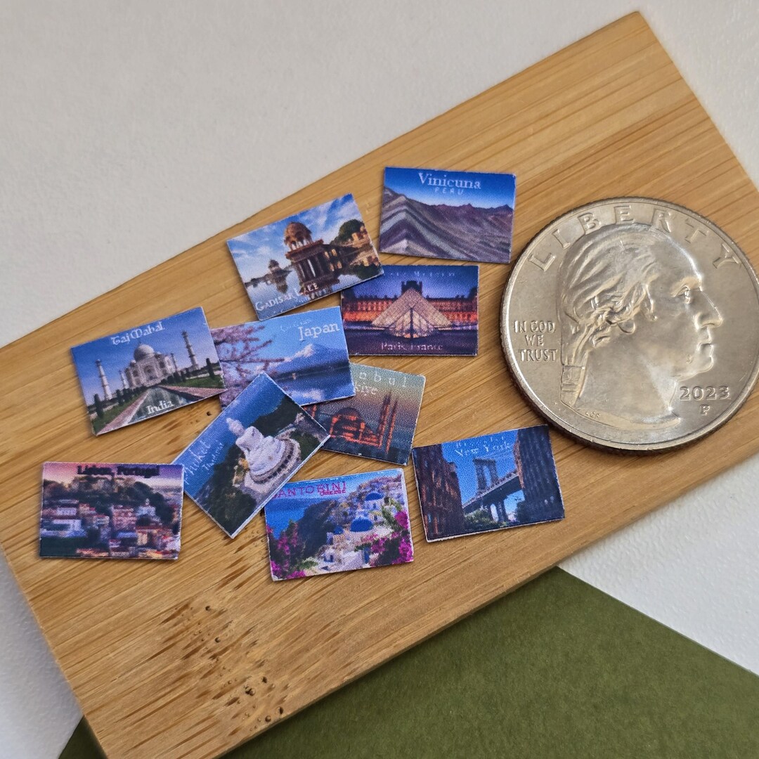 1:12 Scale 10 Piece Travel Postcards Countries | Mini Dollhouse ...