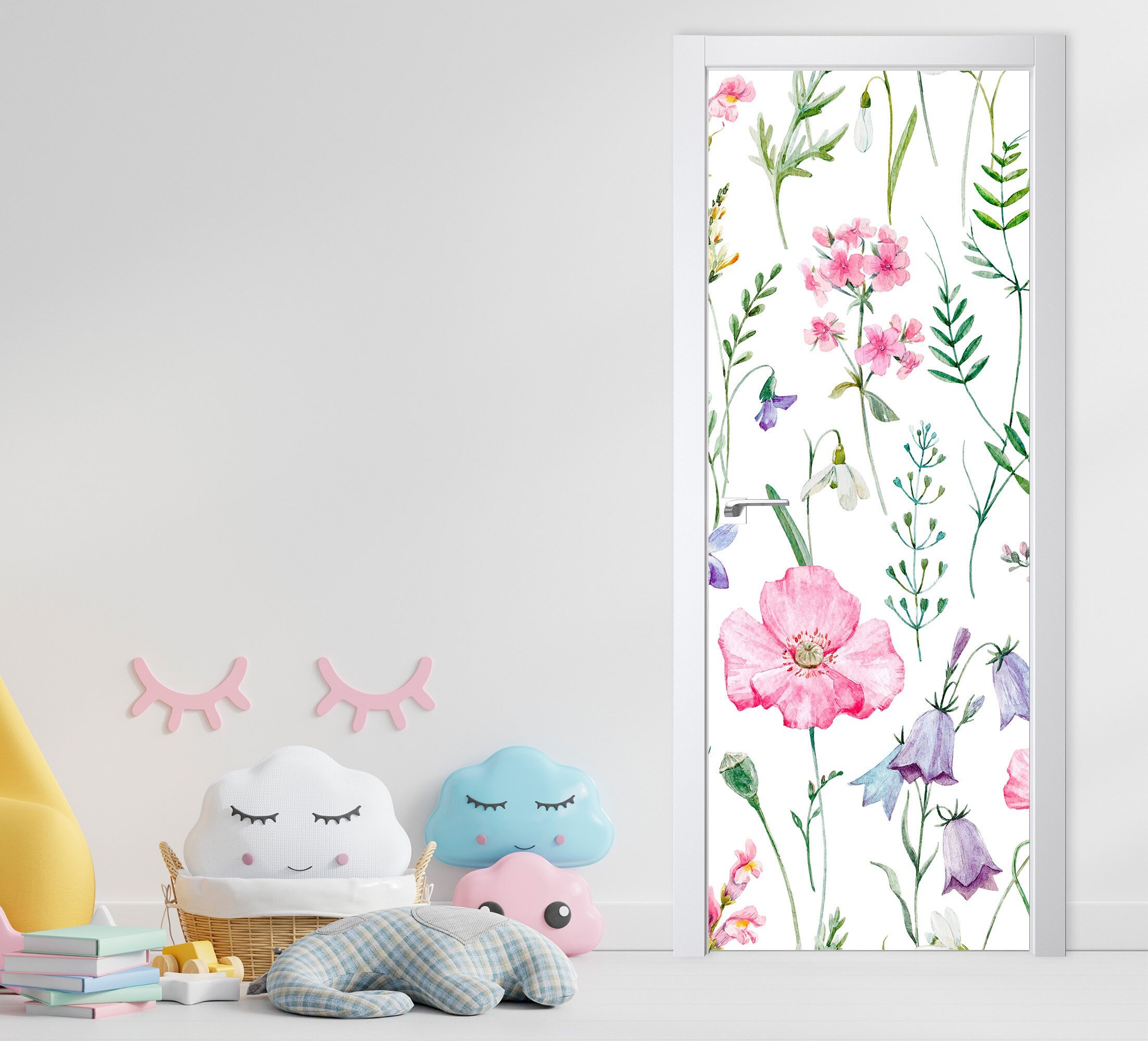 Cute Meadow Door Skin Vinyl Door Decal Nursery Vinyl Door Decal Front ...