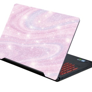 Pink Glitter Laptop Skin Stickers Name Notebook Vinyl Decal Dell Hp ...