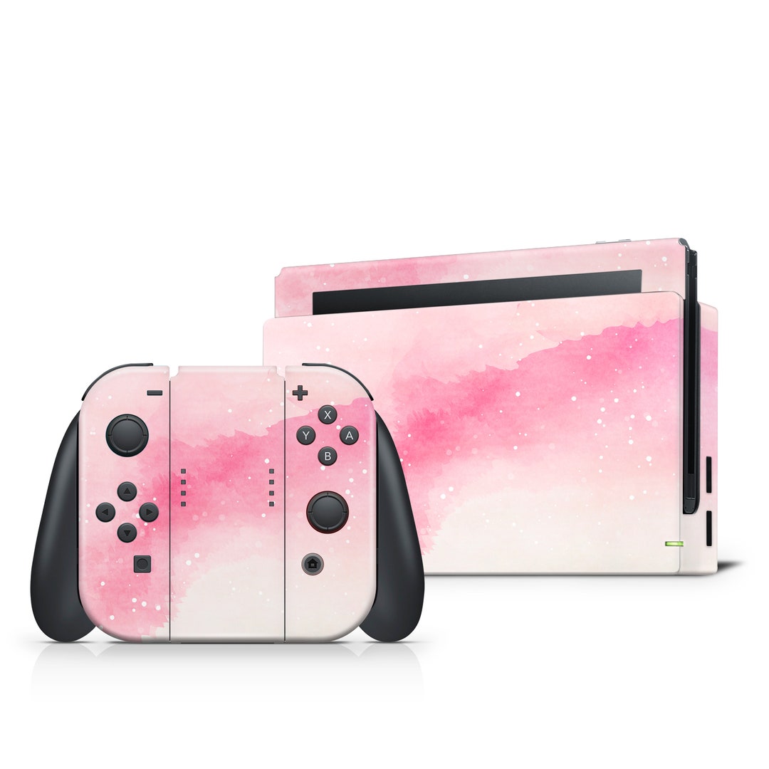 Pink Watercolor Decal Nintendo Switch Magic Sky Skin Switch Wrap Skin ...
