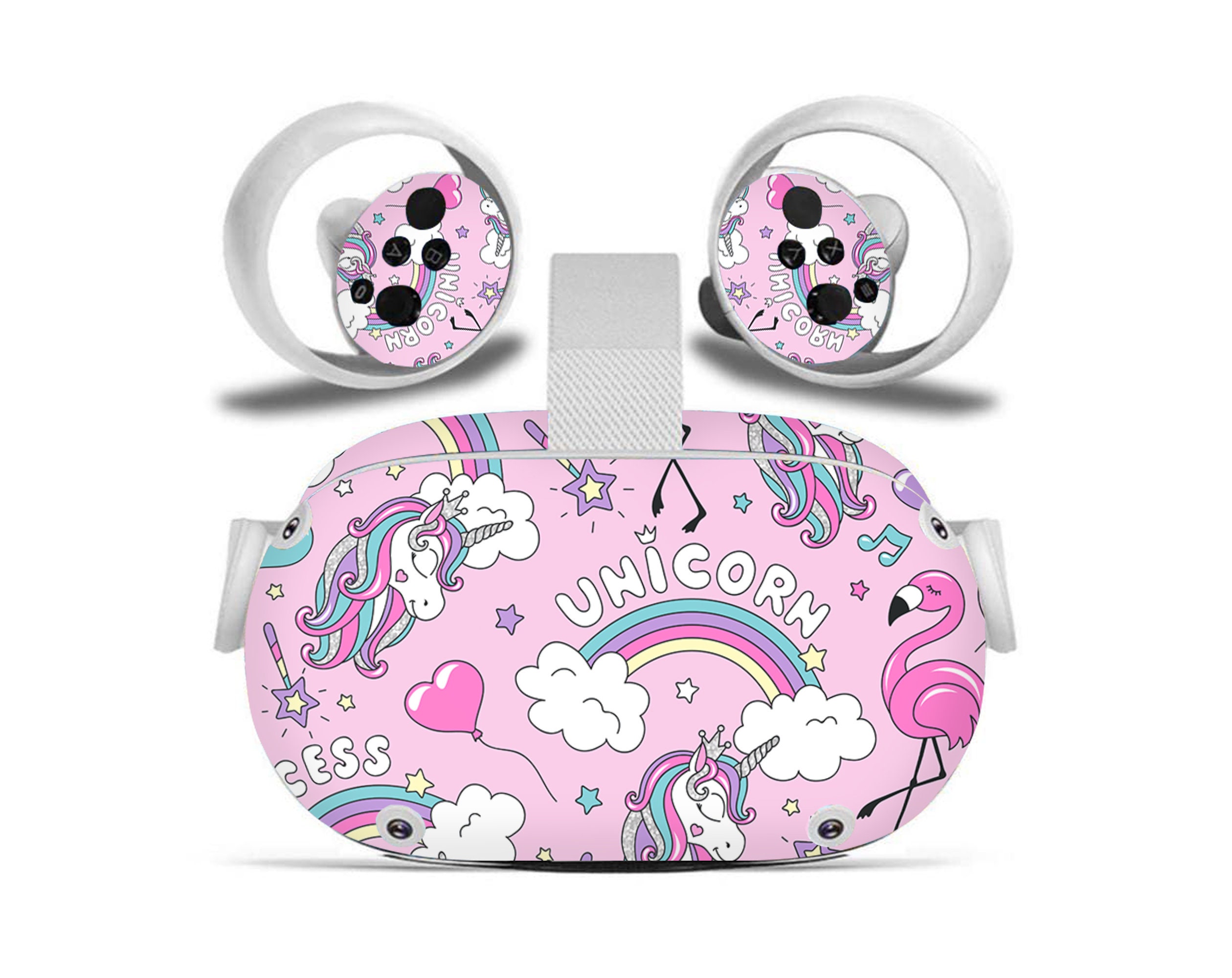 Oculus Quest 2 Pastel Vinyl Decal Pink Unicorn Wrap Stickers for Oculus ...