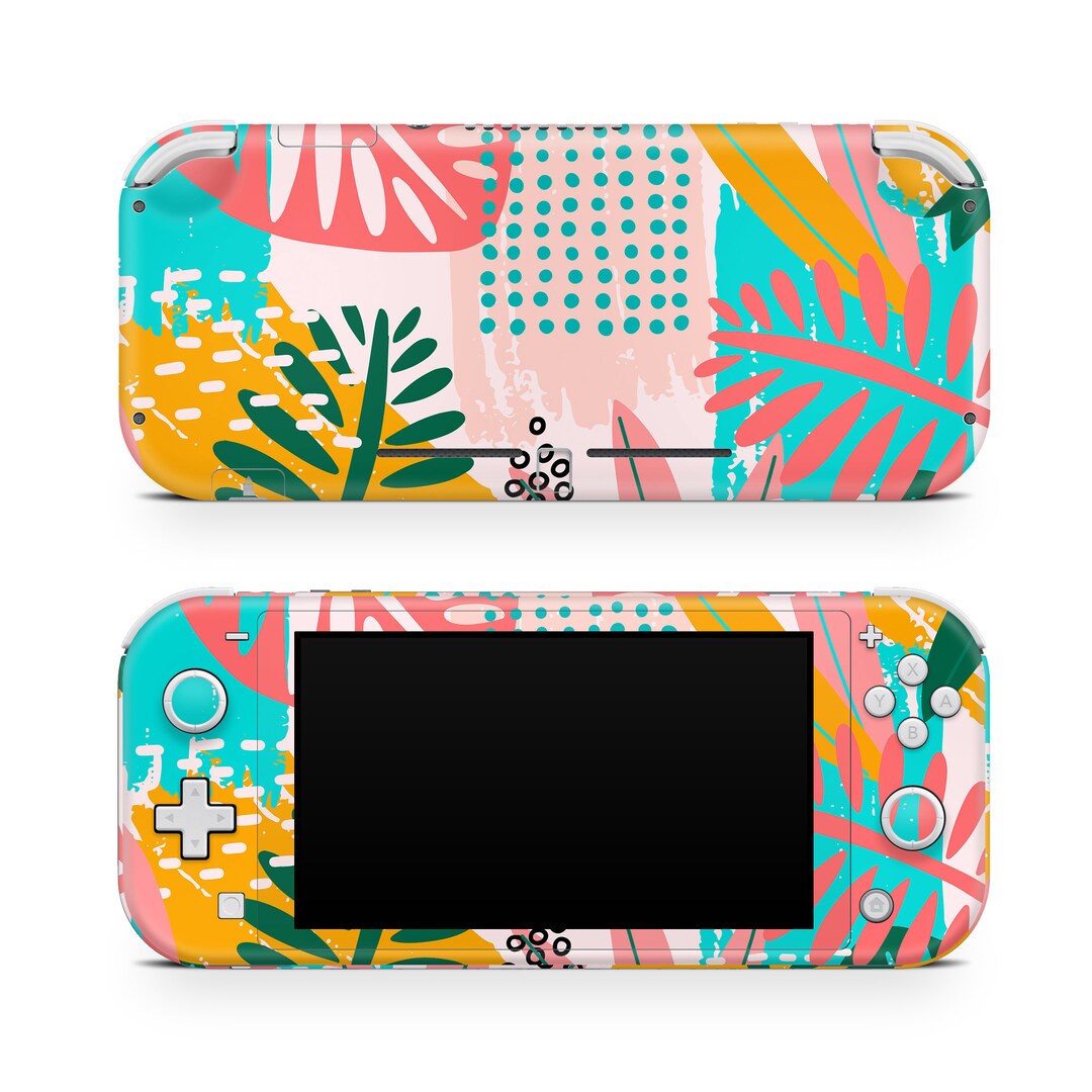 Tropical Decal for Nintendo Switch Lite 2019, Colorful Palm Branches ...