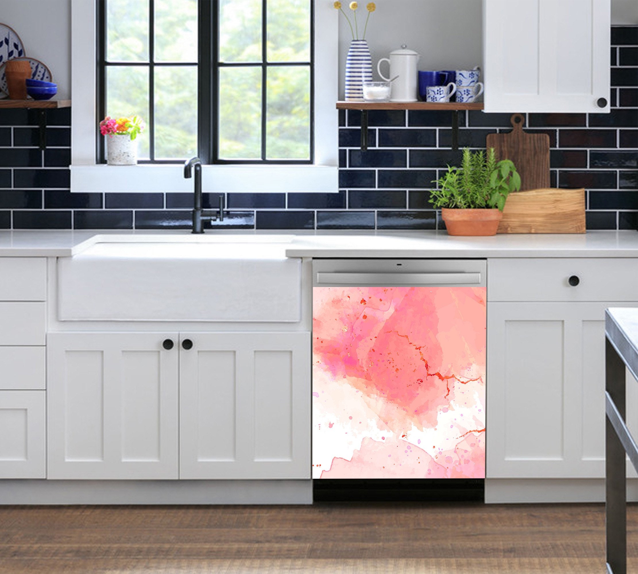 Watercolor Dishwasher Cover Red Dishwasher Skin Peach Dishwasher Skin ...