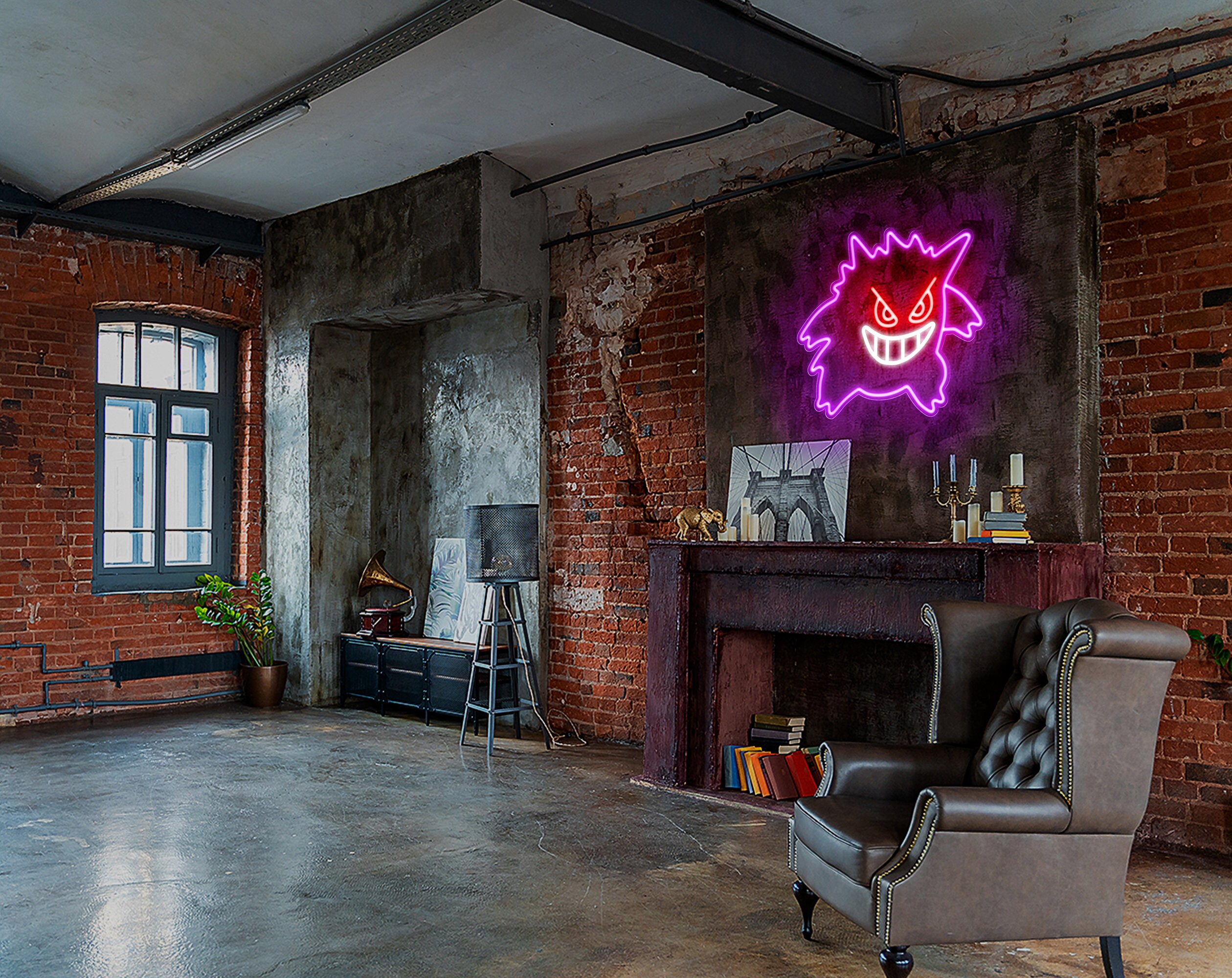 Neon Gengar Purple Sign Event Decor Custom Neon Wall Decor - Etsy