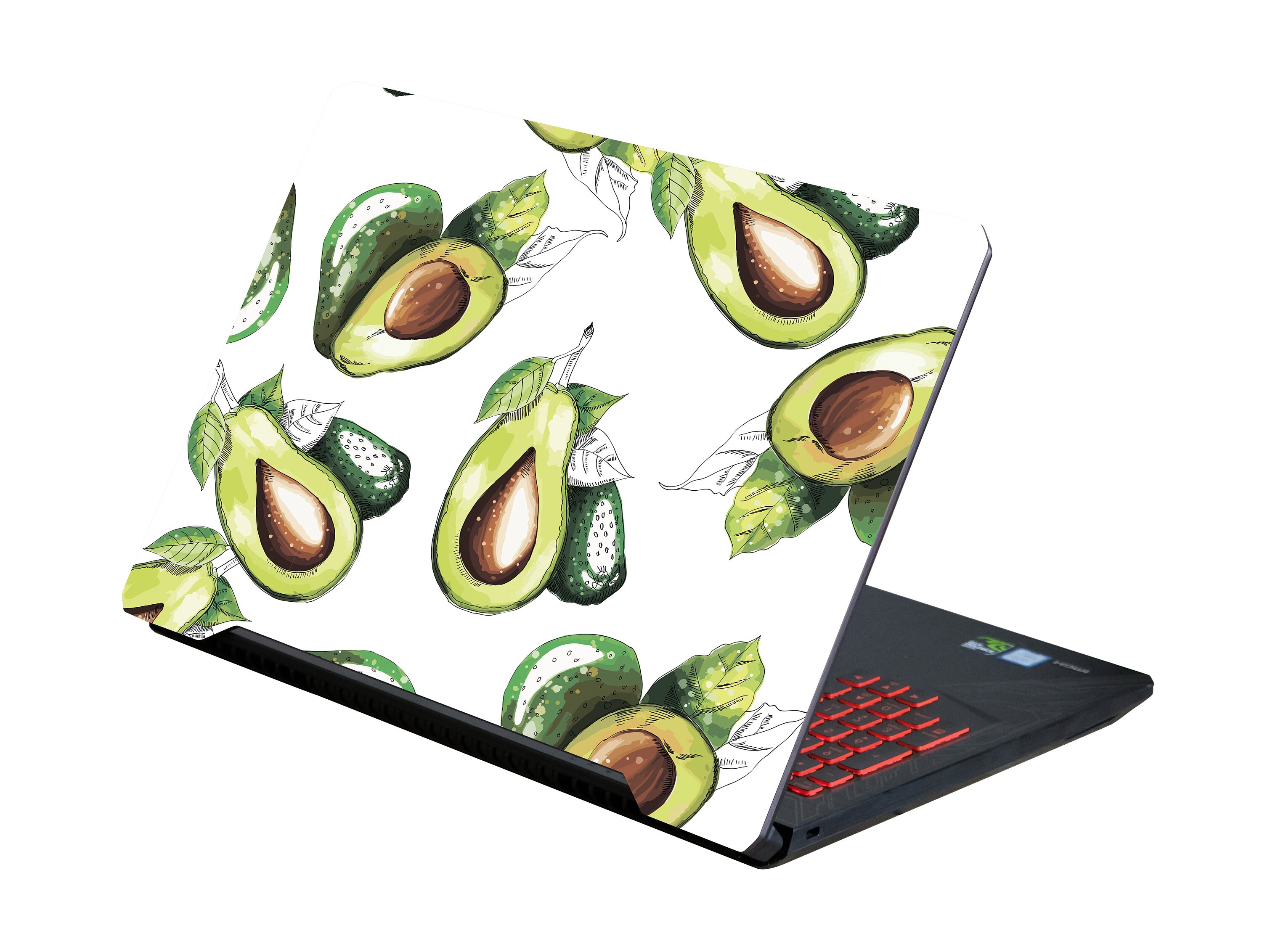 Avocado Laptop Skin Stickers Name Notebook Green Vinyl Decal | Etsy