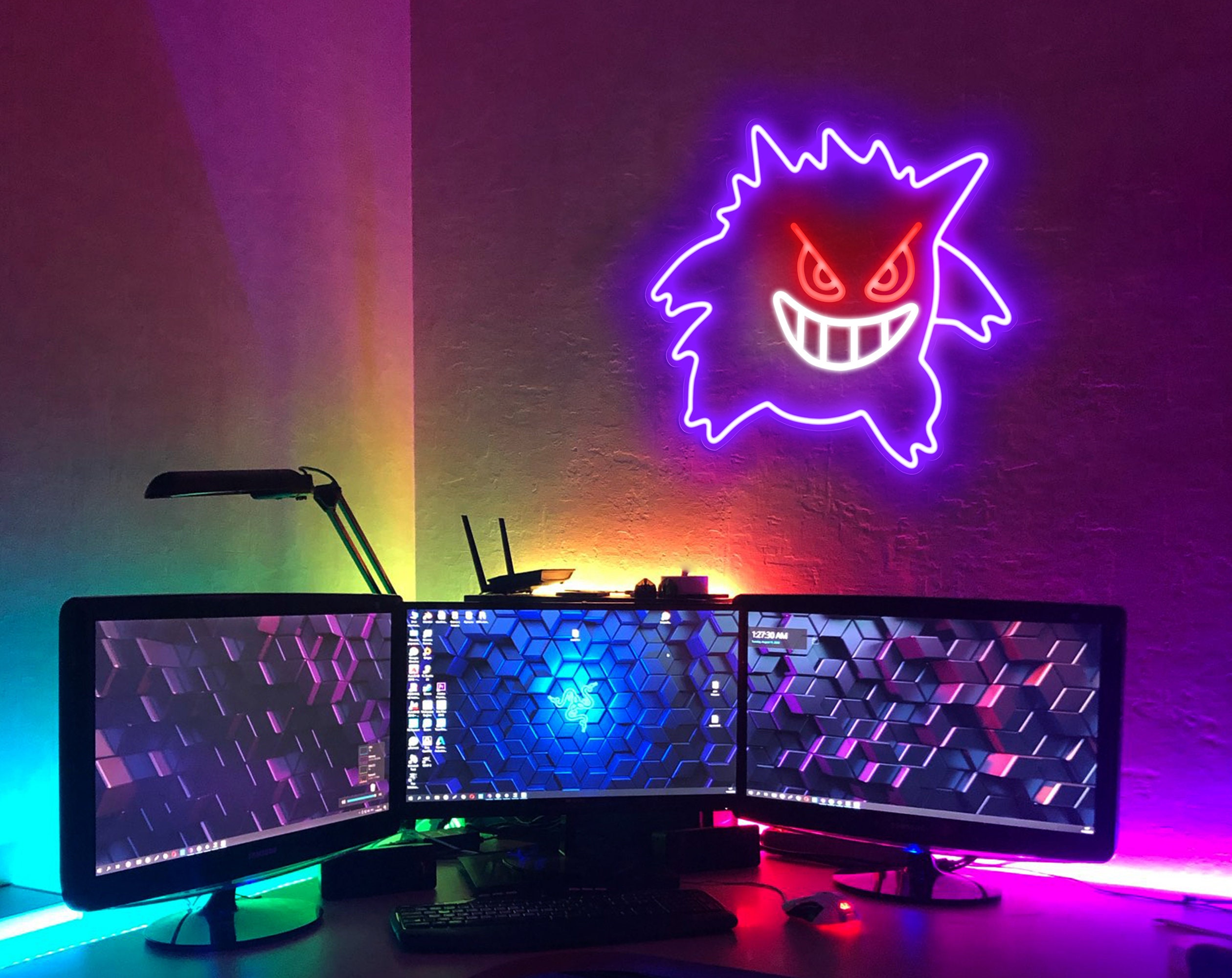 Neon Gengar Purple Sign Event Decor Custom Neon Wall Decor - Etsy