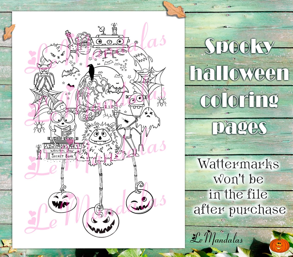 Halloween Mandala Coloring Pages - Etsy