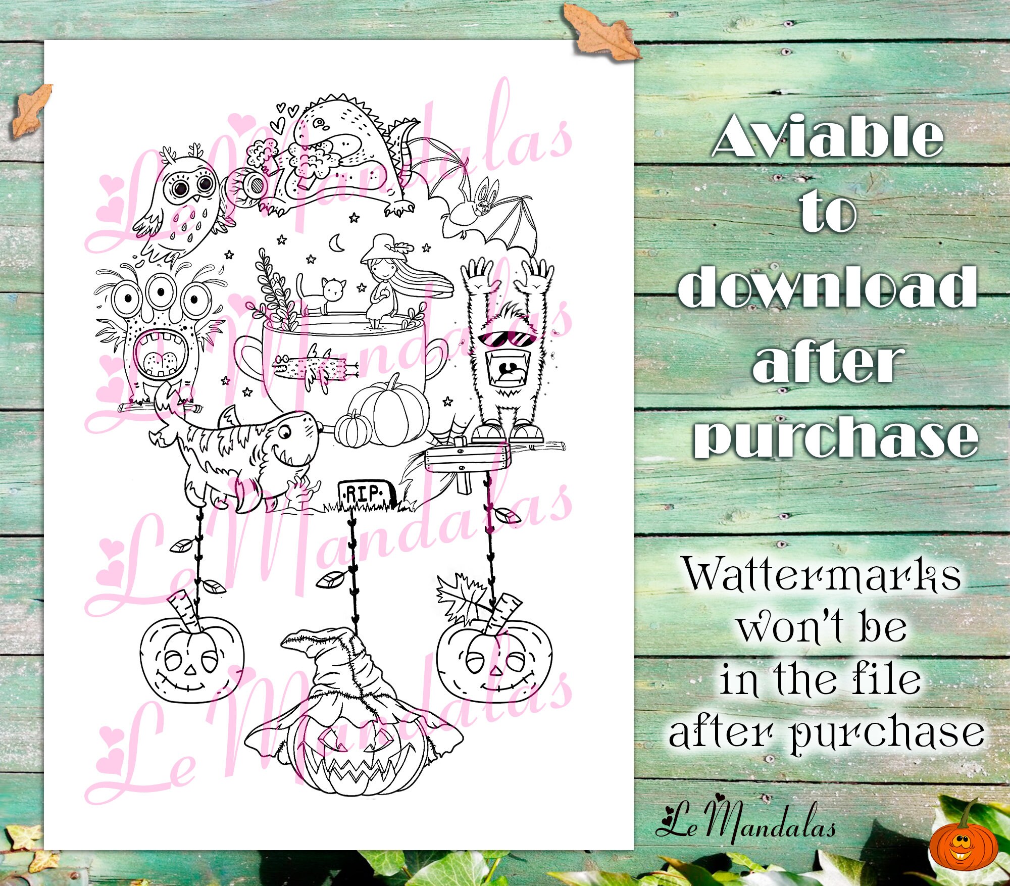 Halloween Mandala Coloring Pages - Etsy