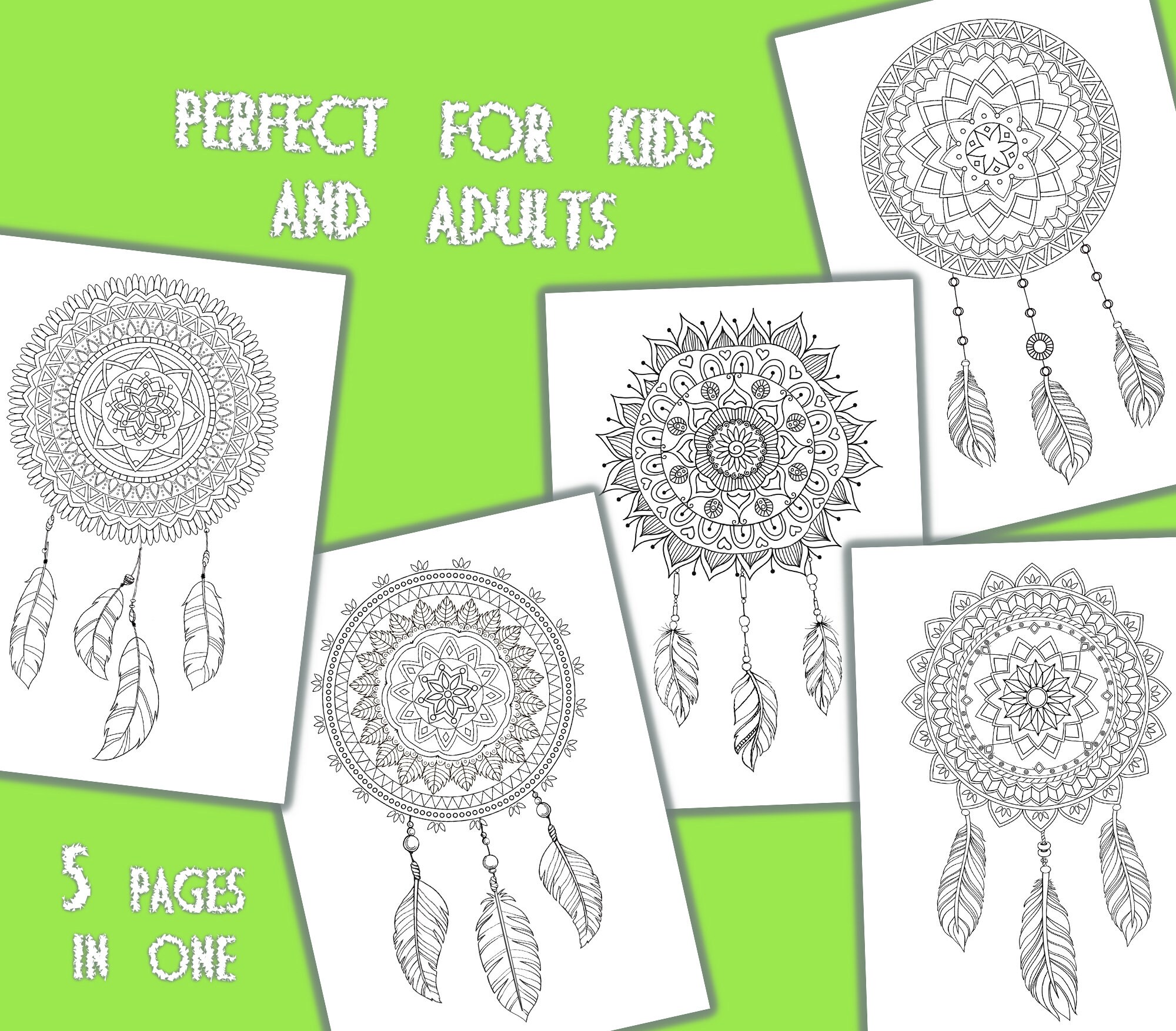 Coloring Pages 5 Indian Mandala Printable Digital - Etsy