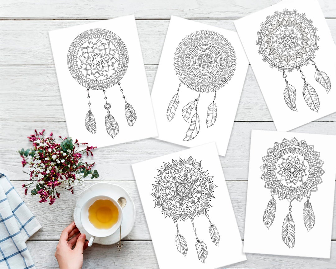 Coloring Pages 5 Indian Mandala Printable Digital - Etsy