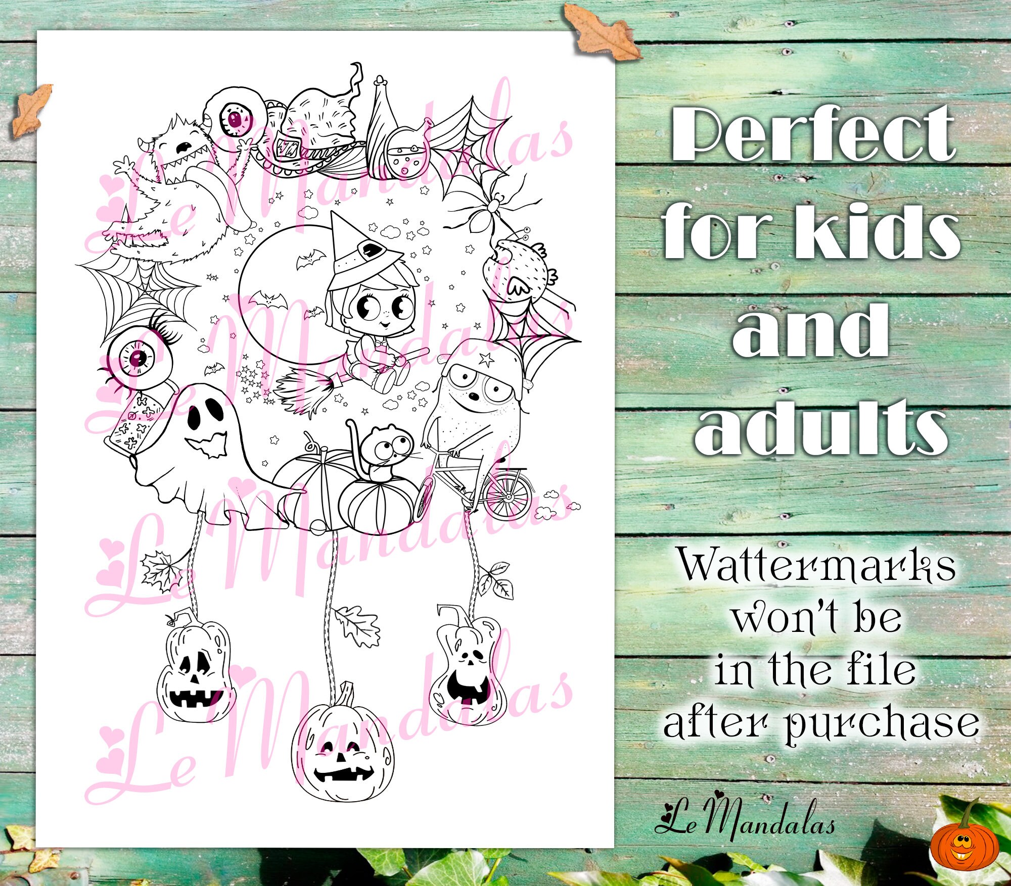 Halloween Mandala Coloring Pages - Etsy