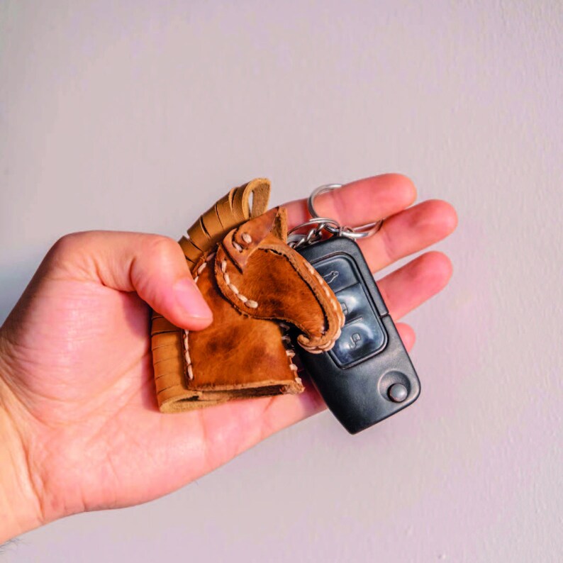 Leather Horse Keychain - Etsy