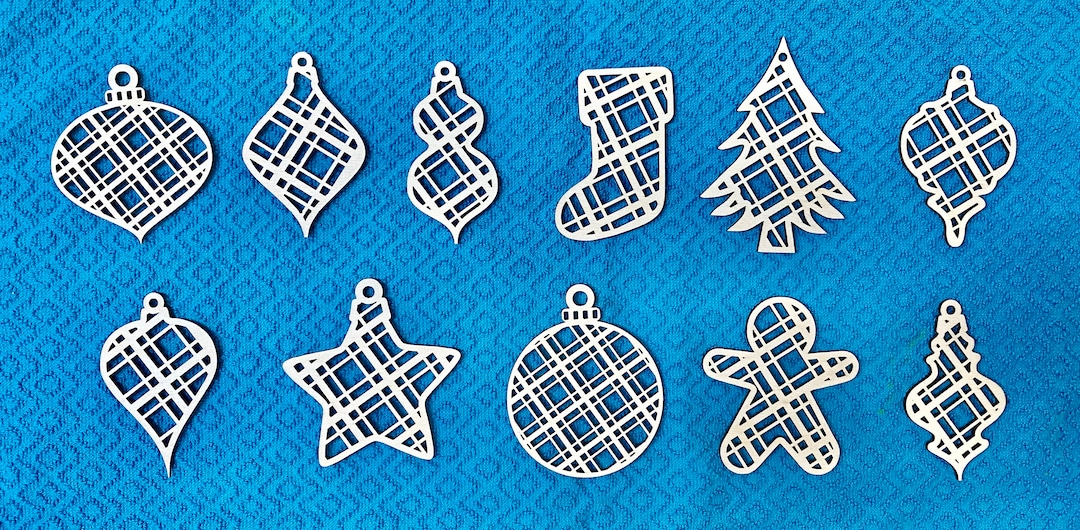 Bulk DIY Laser Cut PLAID Pattern Christmas Tree Ornaments - Etsy