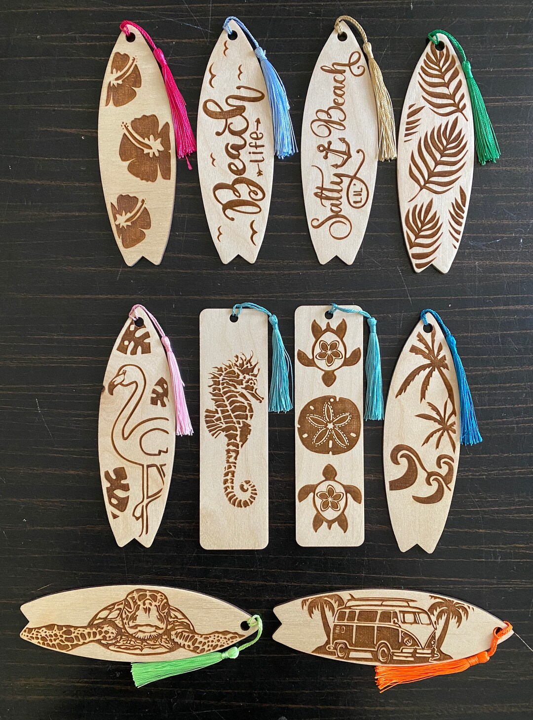 Beach Themed Laser Cut Book Mark With Tassel - Etsy