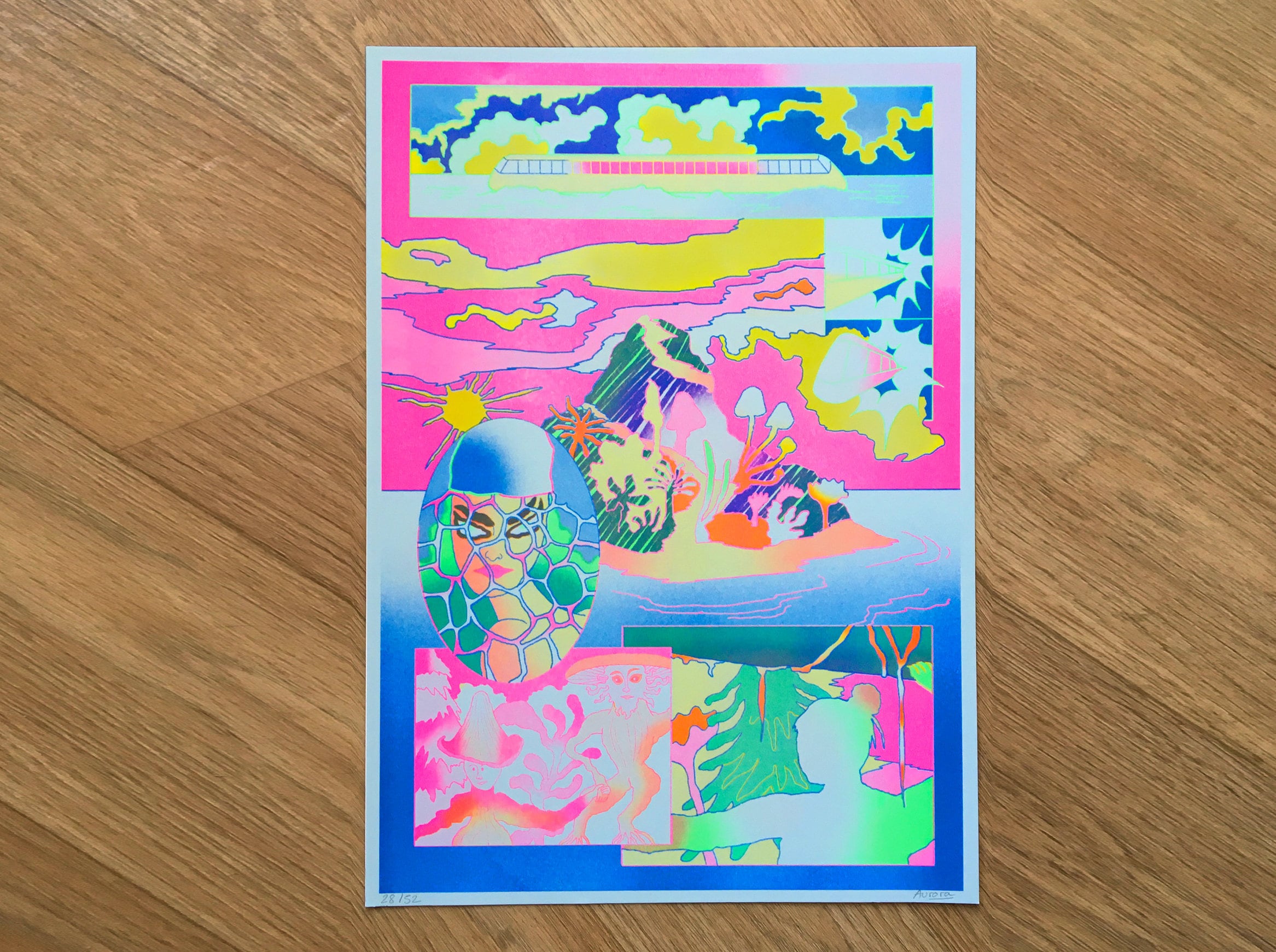 Print Risographie A3 Shift Ile Champignon - Etsy